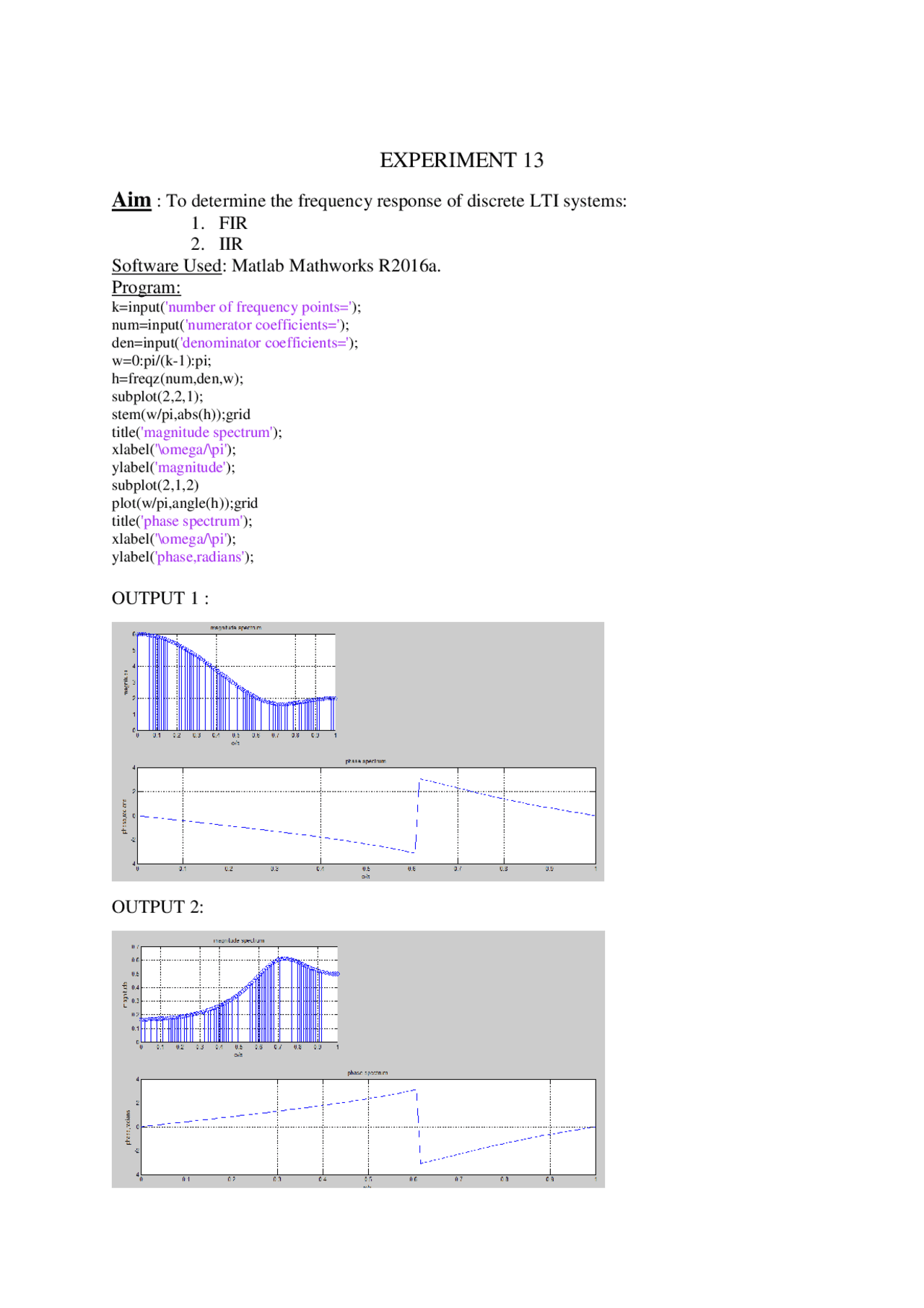 Realisation Of Fir Filters Docsity