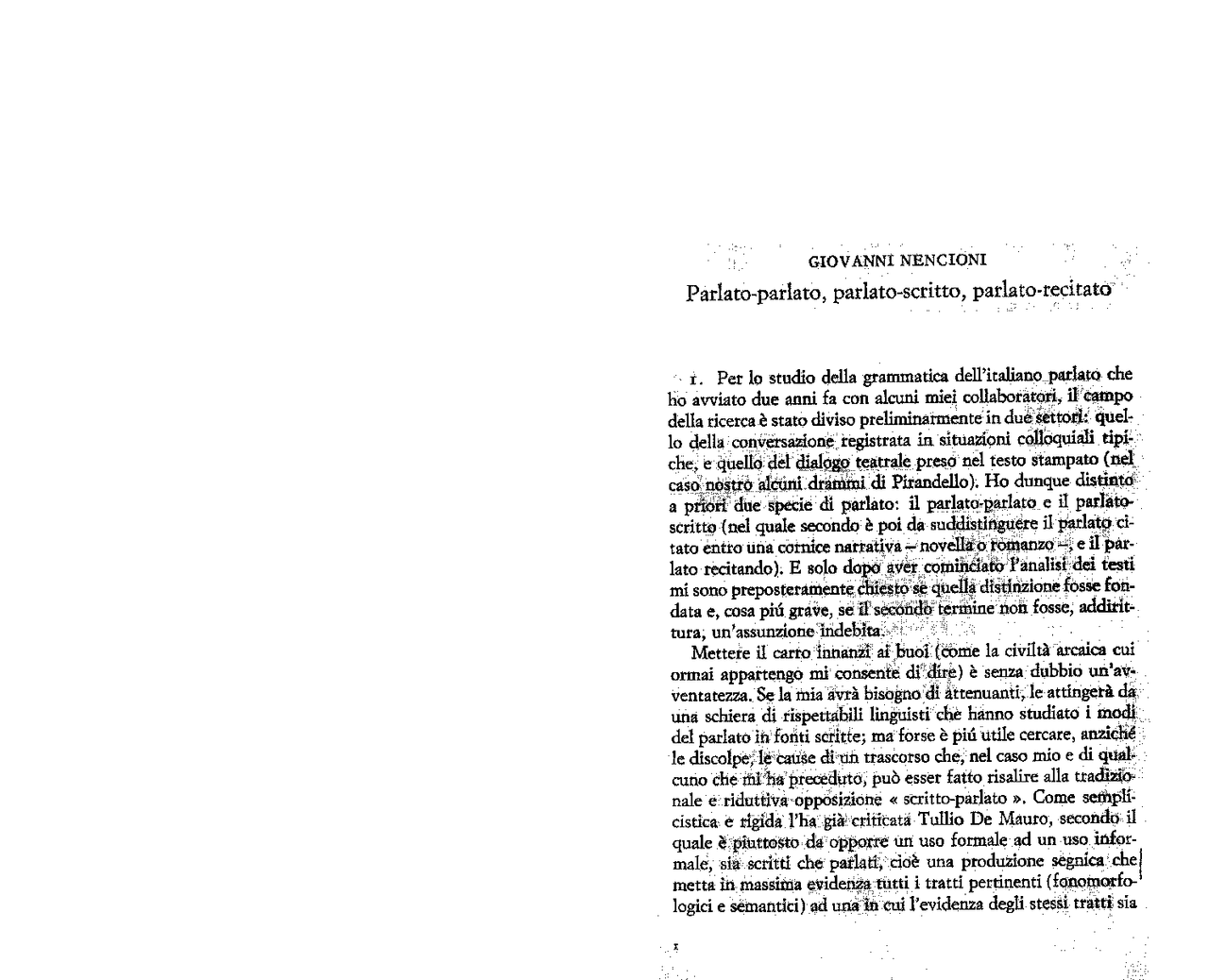 Parlato-parlato, parlato-scritto, parlato-recitato | Dispense di ...