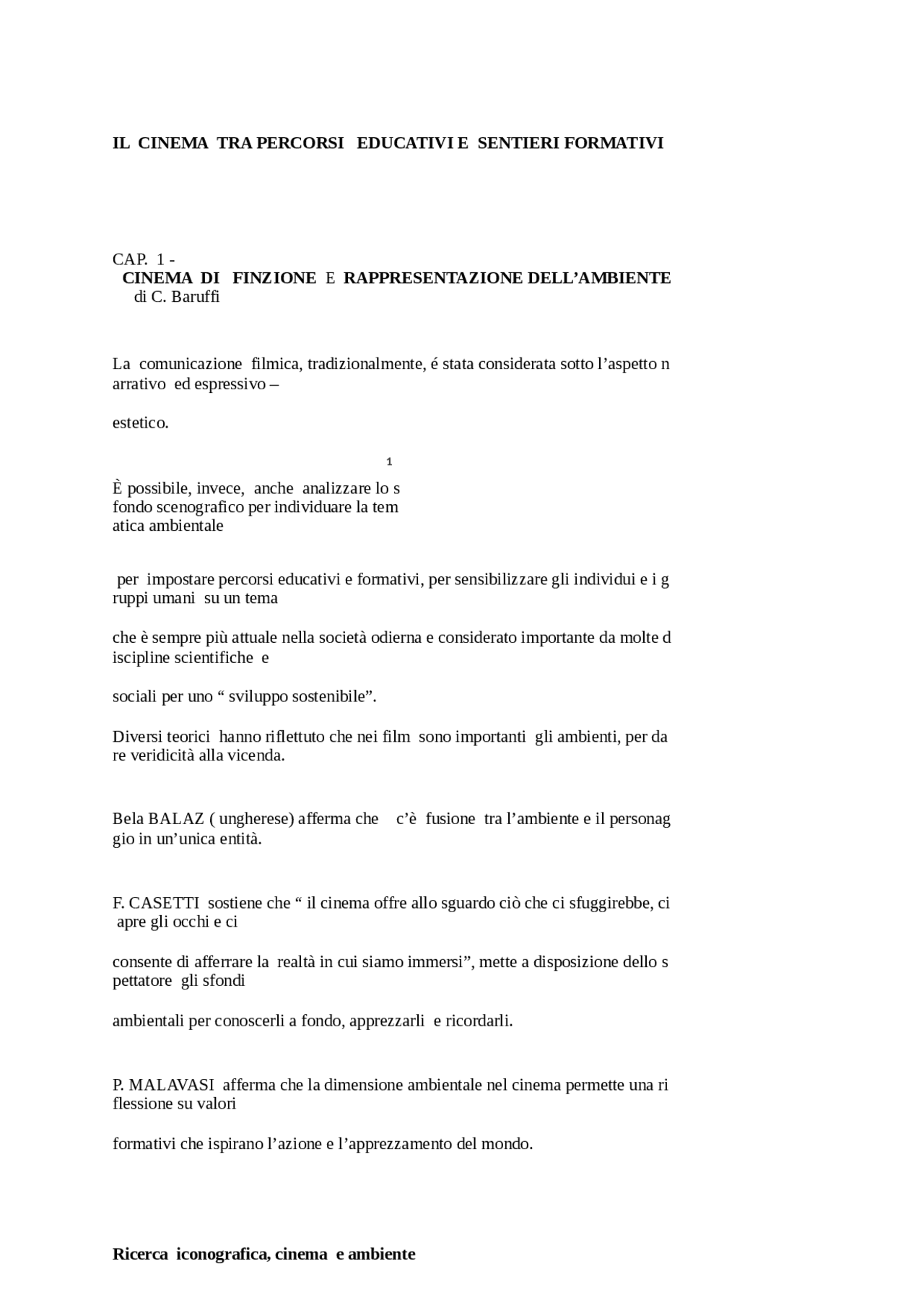 Il Cinema Tra Percorsi Educativi E Sentieri Formativi Docsity