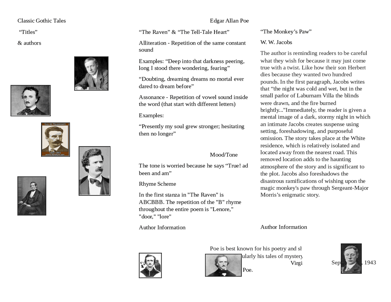 Classic Gothic Tales - Docsity