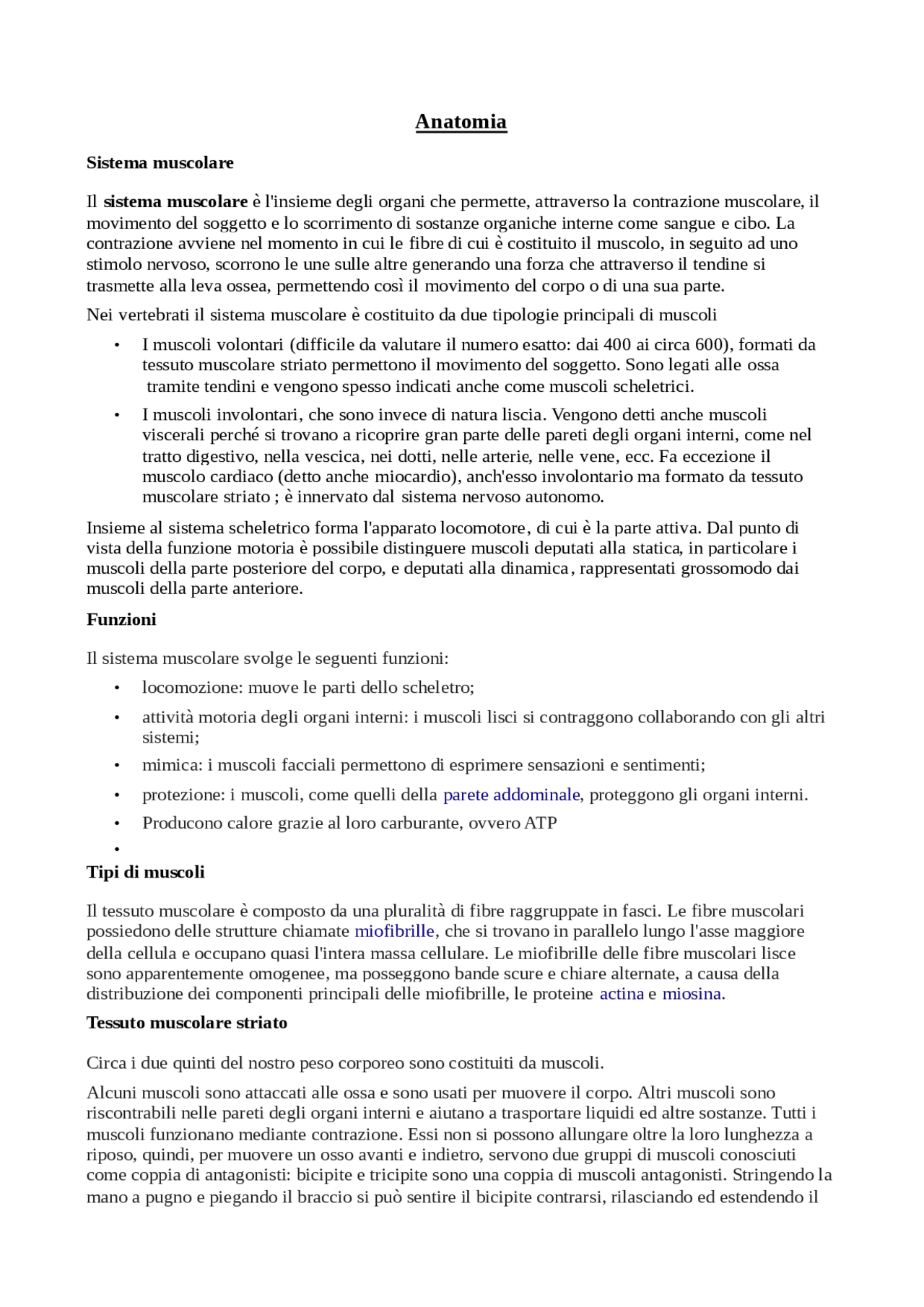 Appunti Esame Anatomia Professioni Sanitarie Docsity