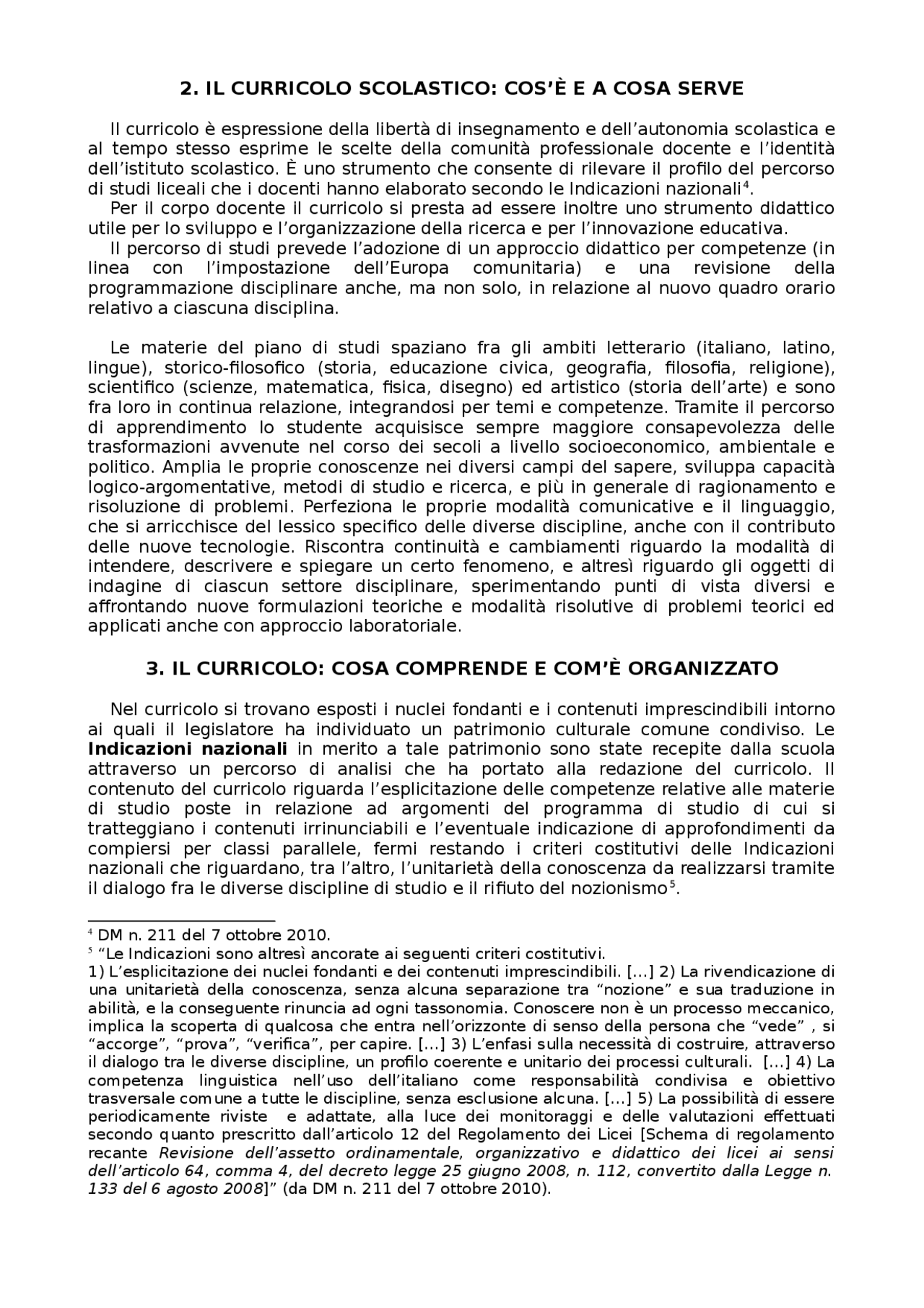 Il curricolo scolastico - Docsity