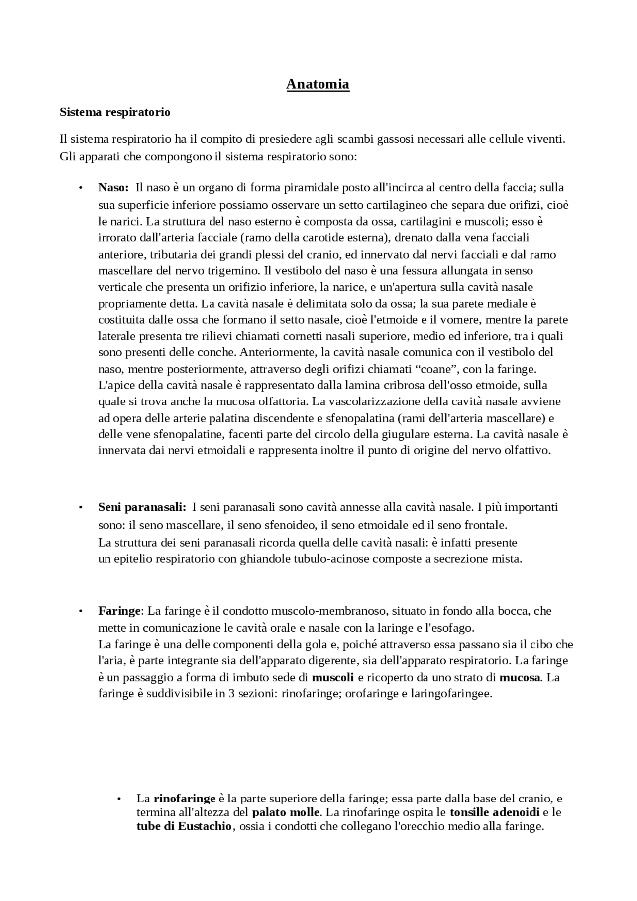 Appunti Esame Anatomia Professioni Sanitarie Docsity