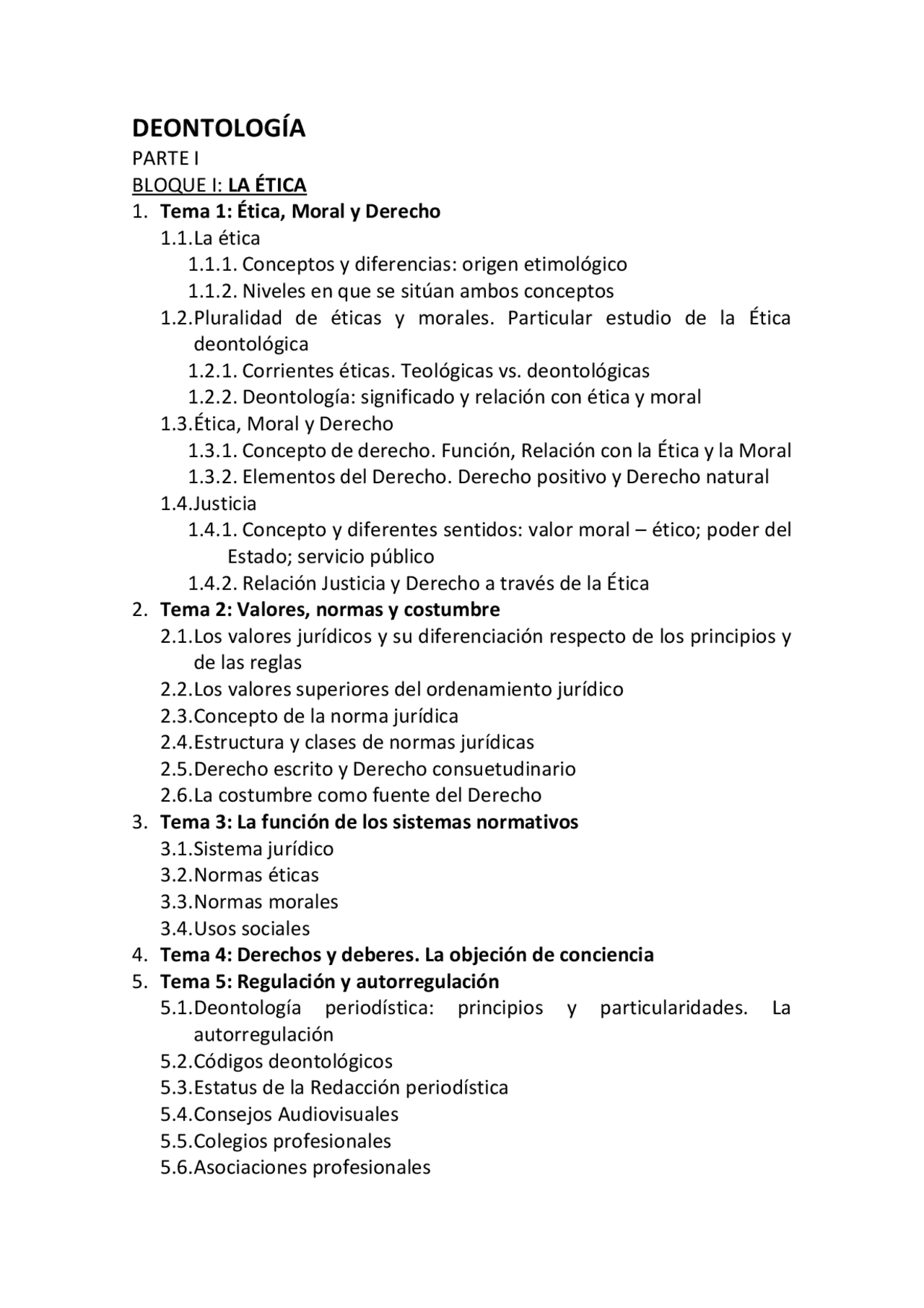 Apuntes De Deontología Docsity