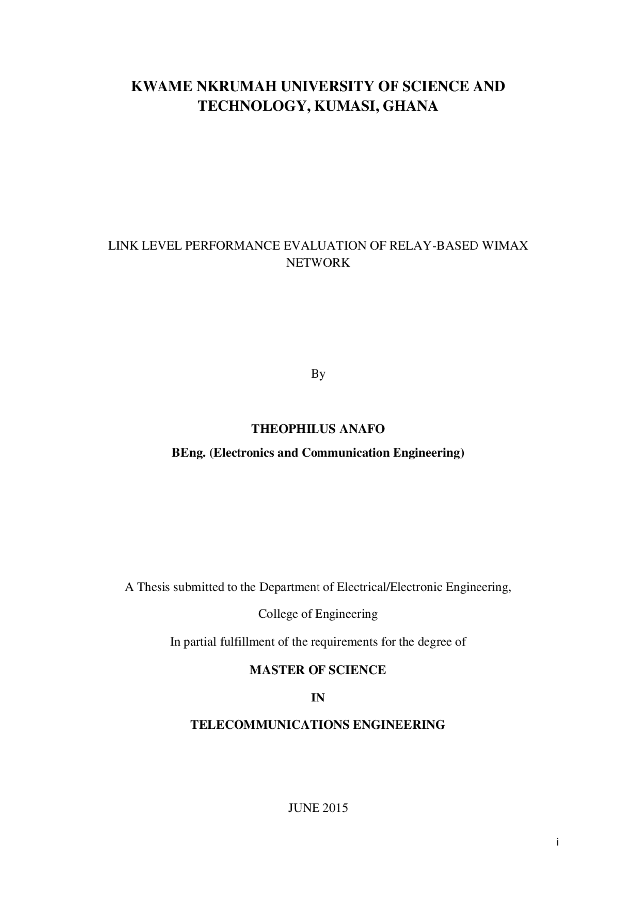 Link Level Performance Evaluation Of Relay Based Wimax Network Docsity