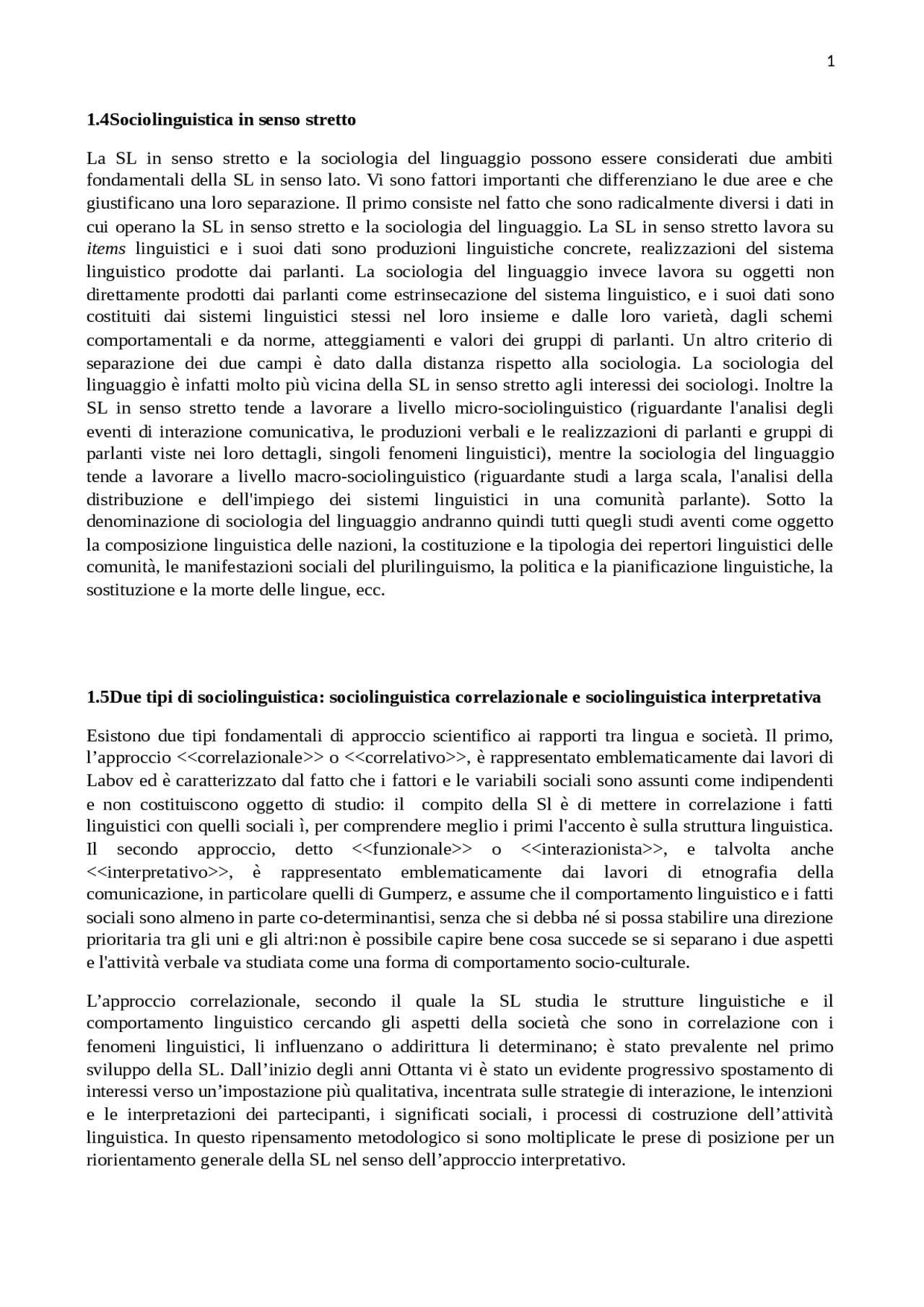 Riassunto Di Sociolinguistica Docsity