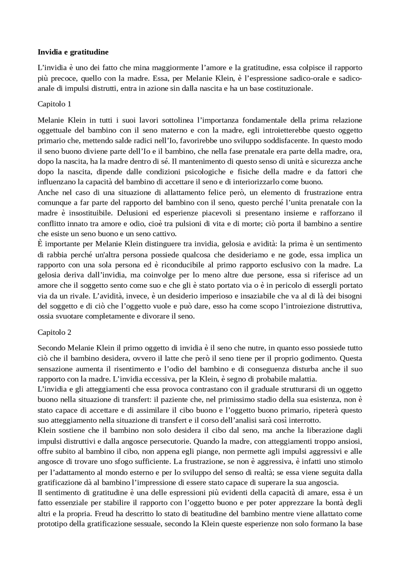 Invidia E Gratitudine Docsity