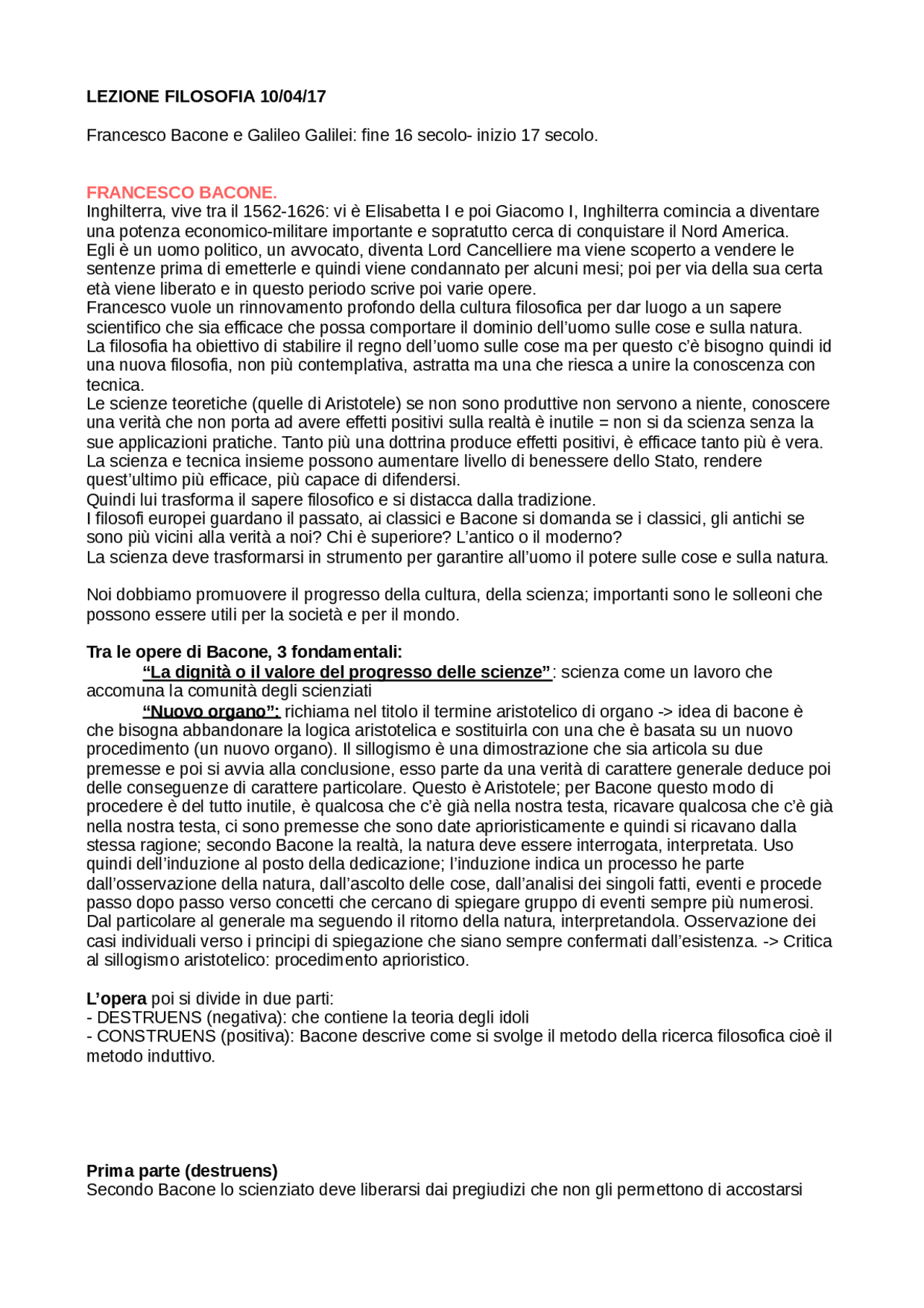 Filosofia Moderna Alcuni Autori Docsity