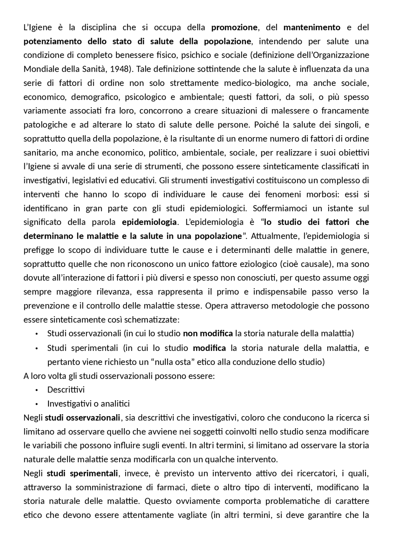 Appunti Per Esame Di Igiene Docsity