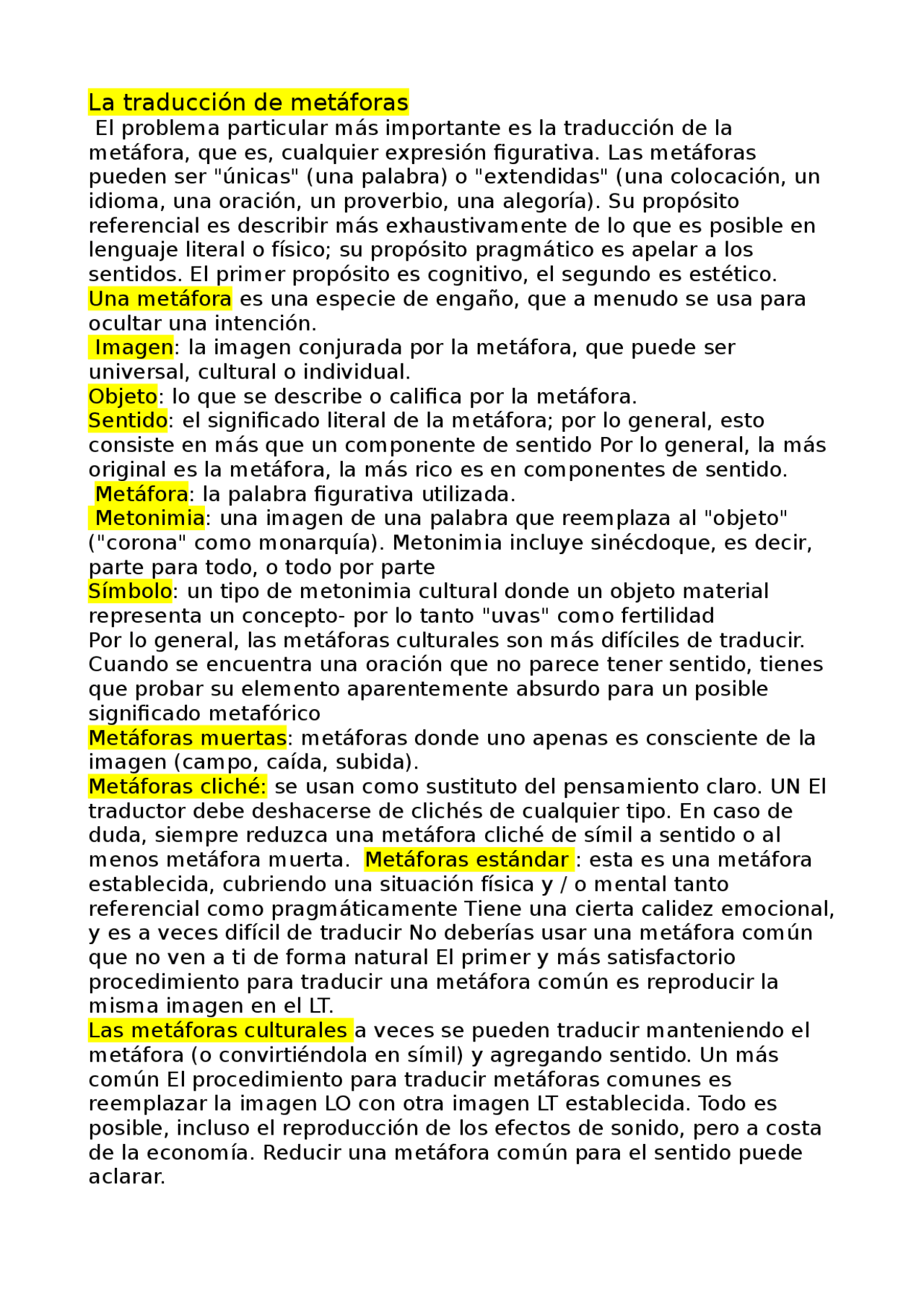 Lingua Spagnola Traduzione Docsity