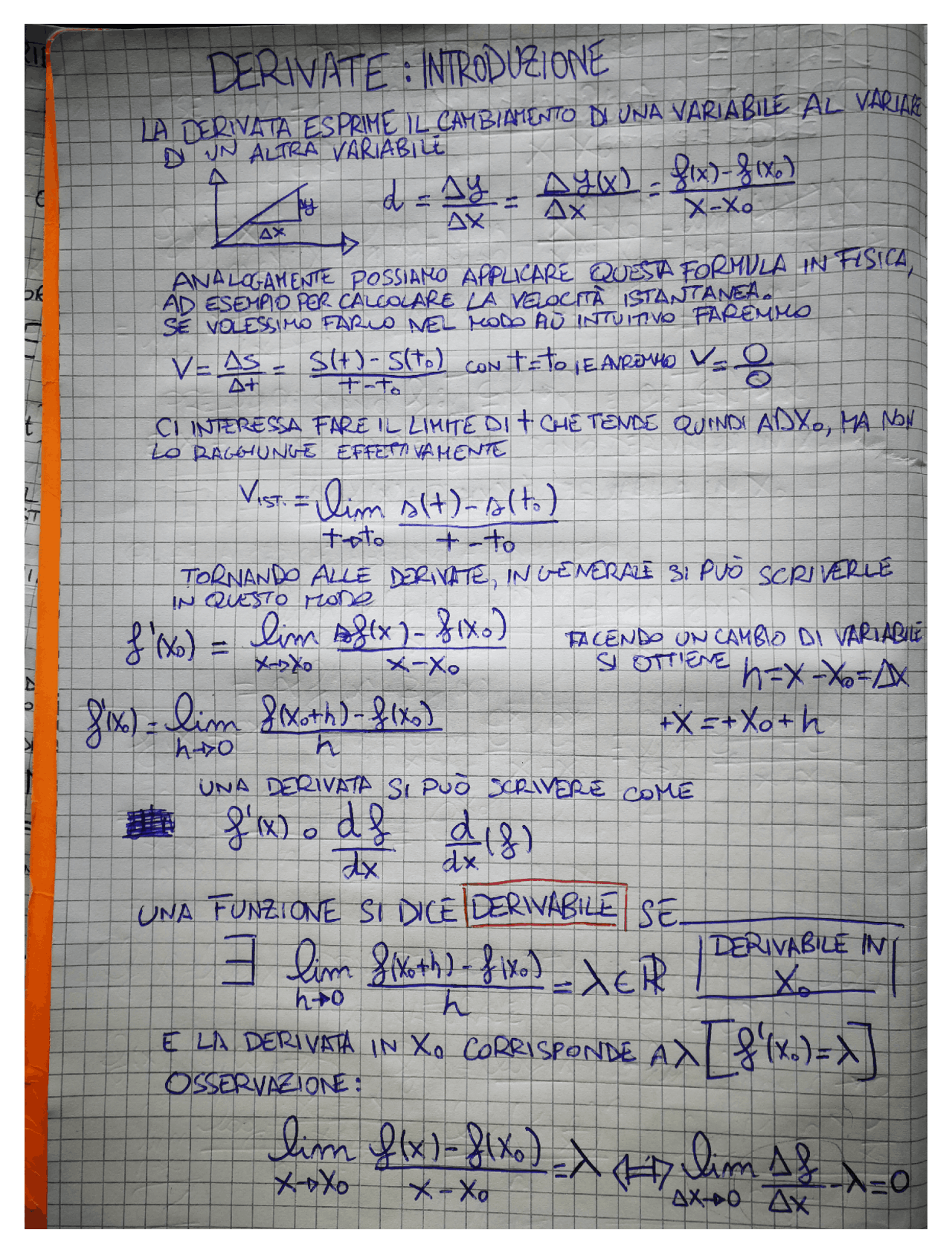 Analisi 1 Appunti Derivate Docsity