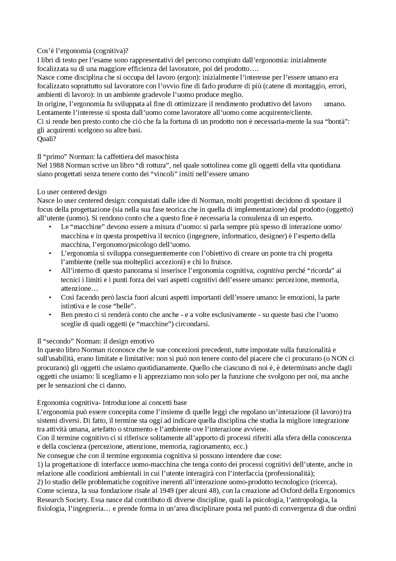 Slide Di Ergonomia Cognitiva Design Docsity