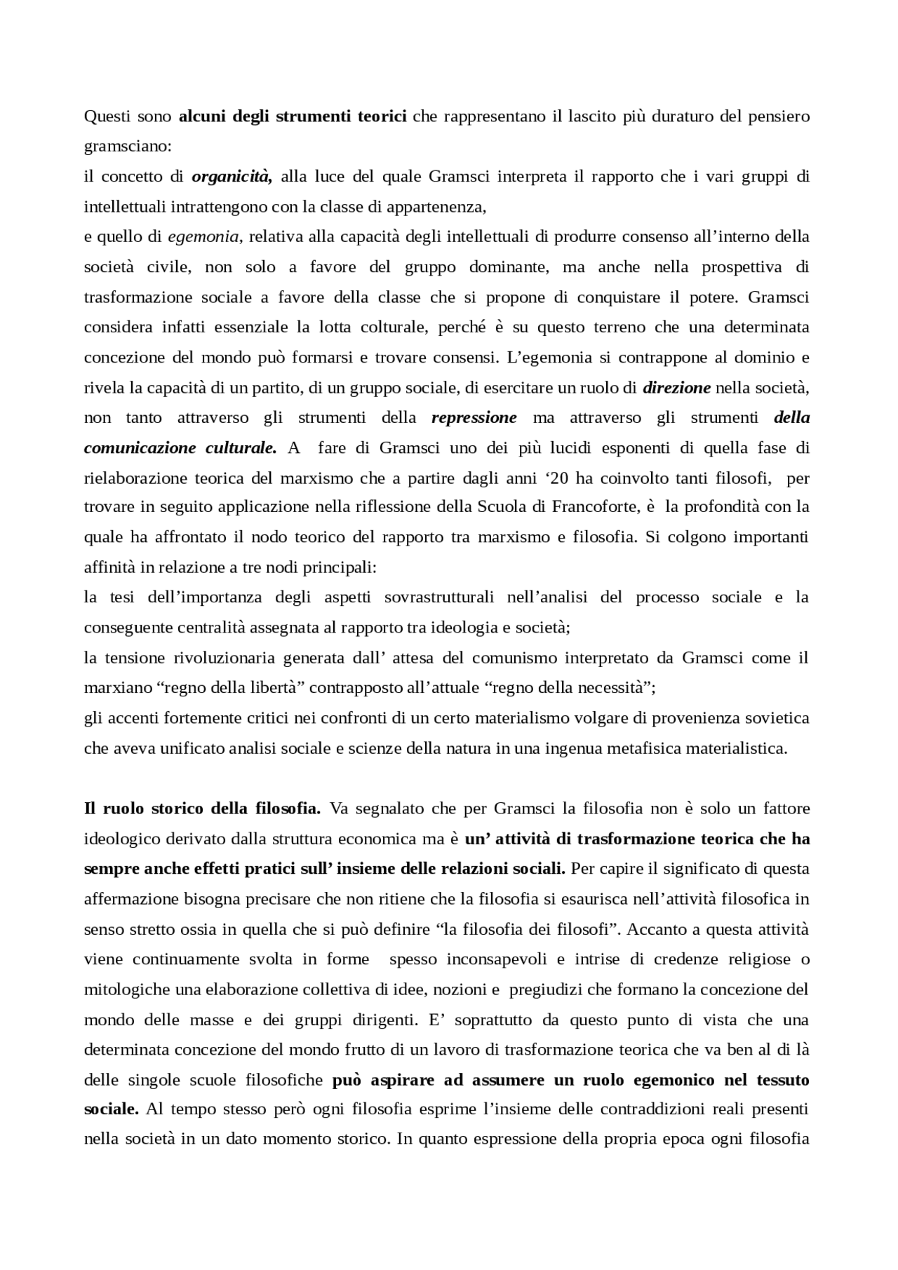 Sintesi Su Antonio Gramsci Docsity