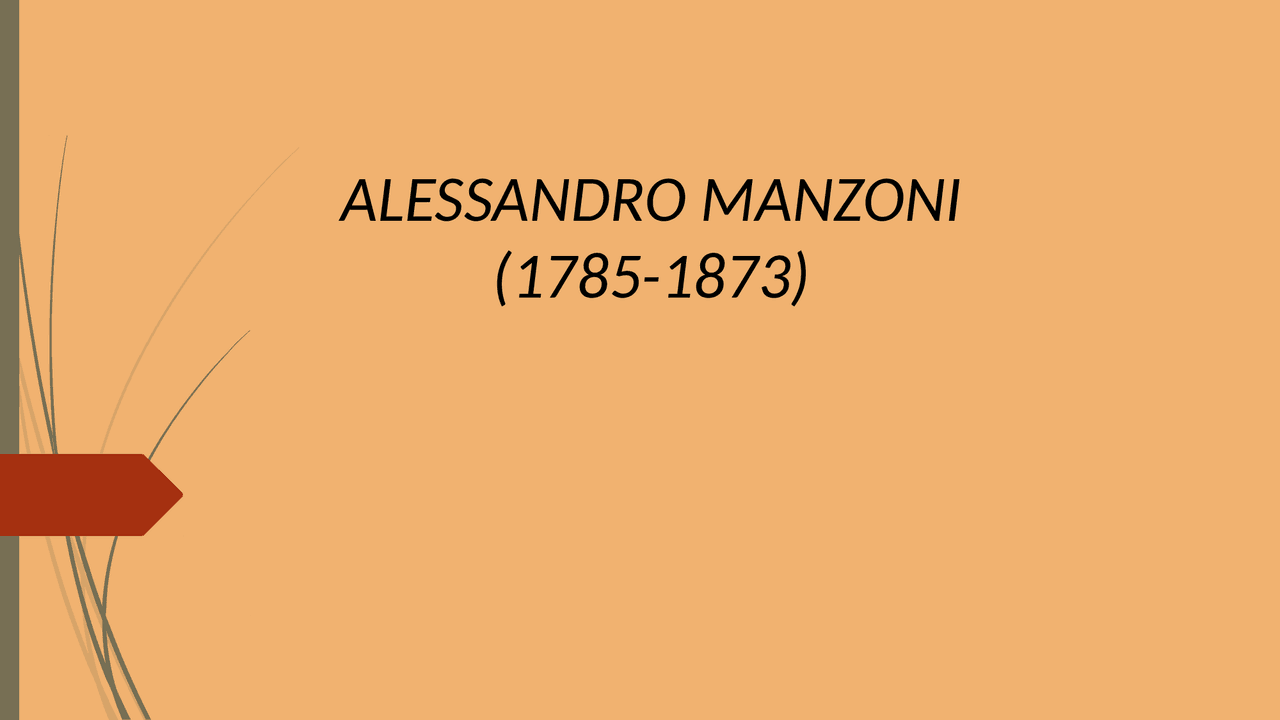 Slide Alessandro Manzoni Docsity