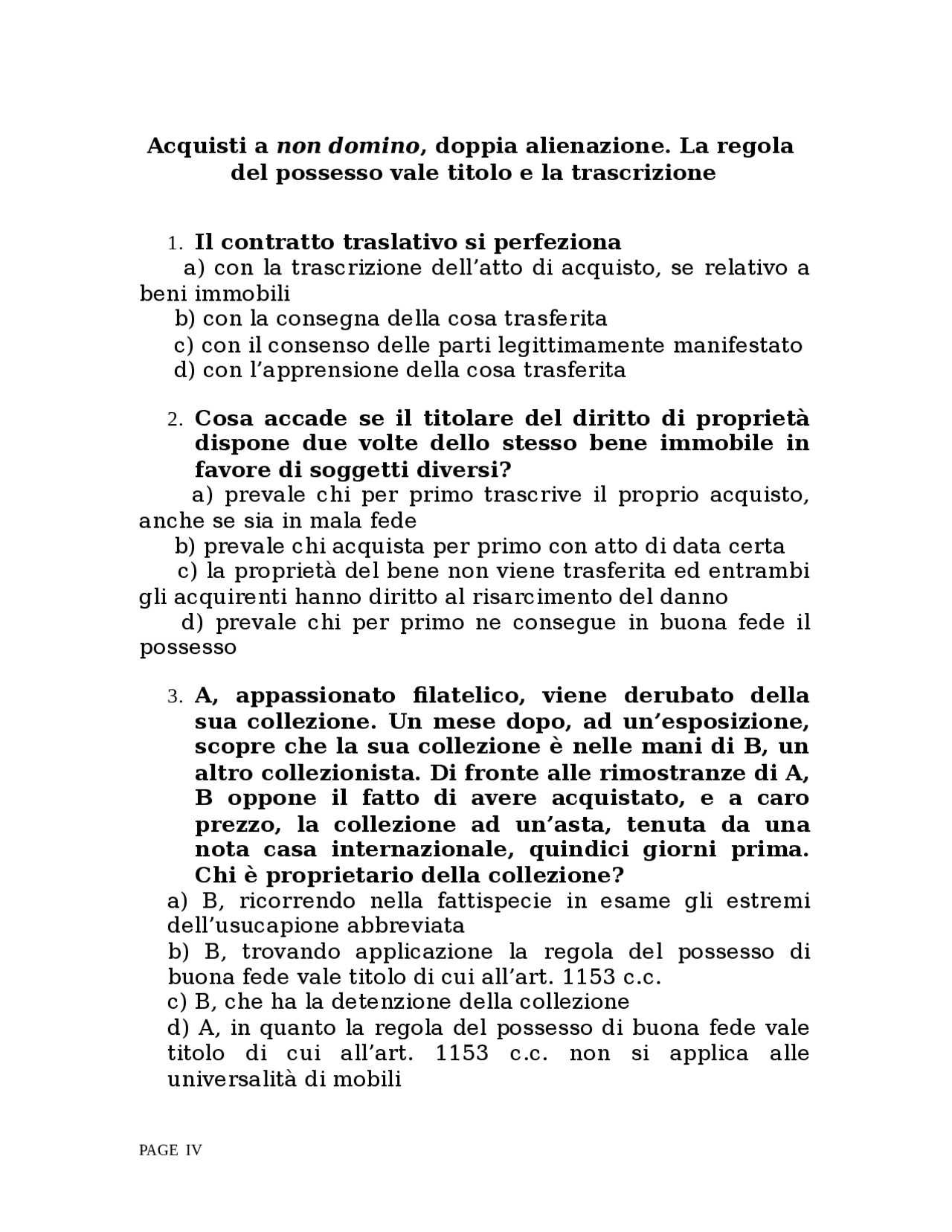 Beni, possesso e trascrizione - Docsity