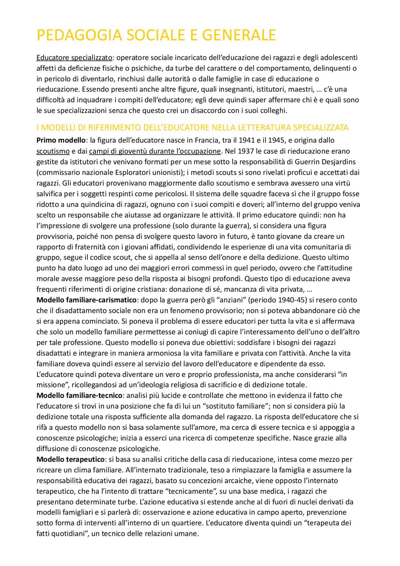 Pedagogia Generale E Sociale Docsity