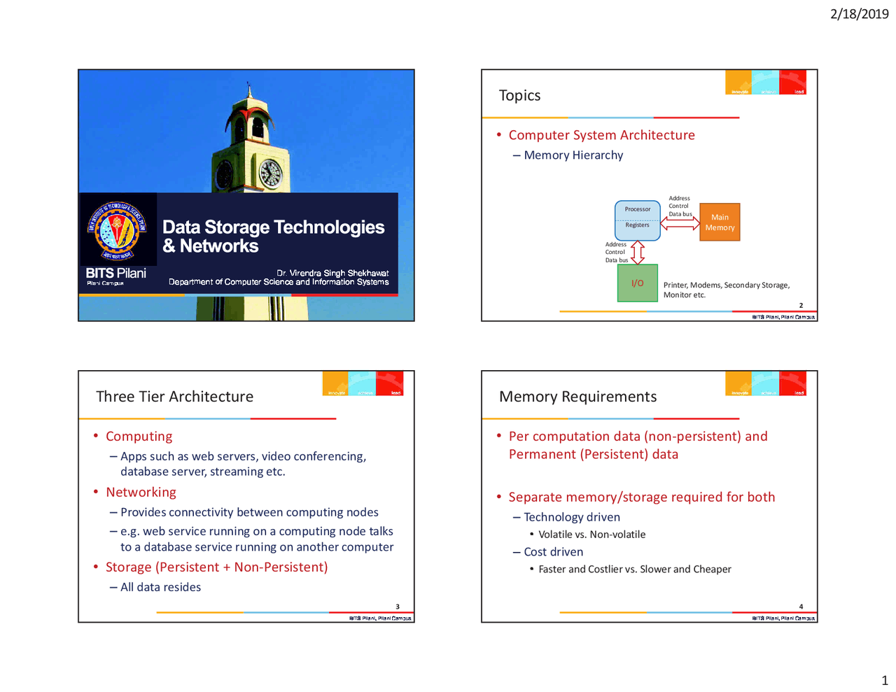 Data Storage Technologies And Network Docsity