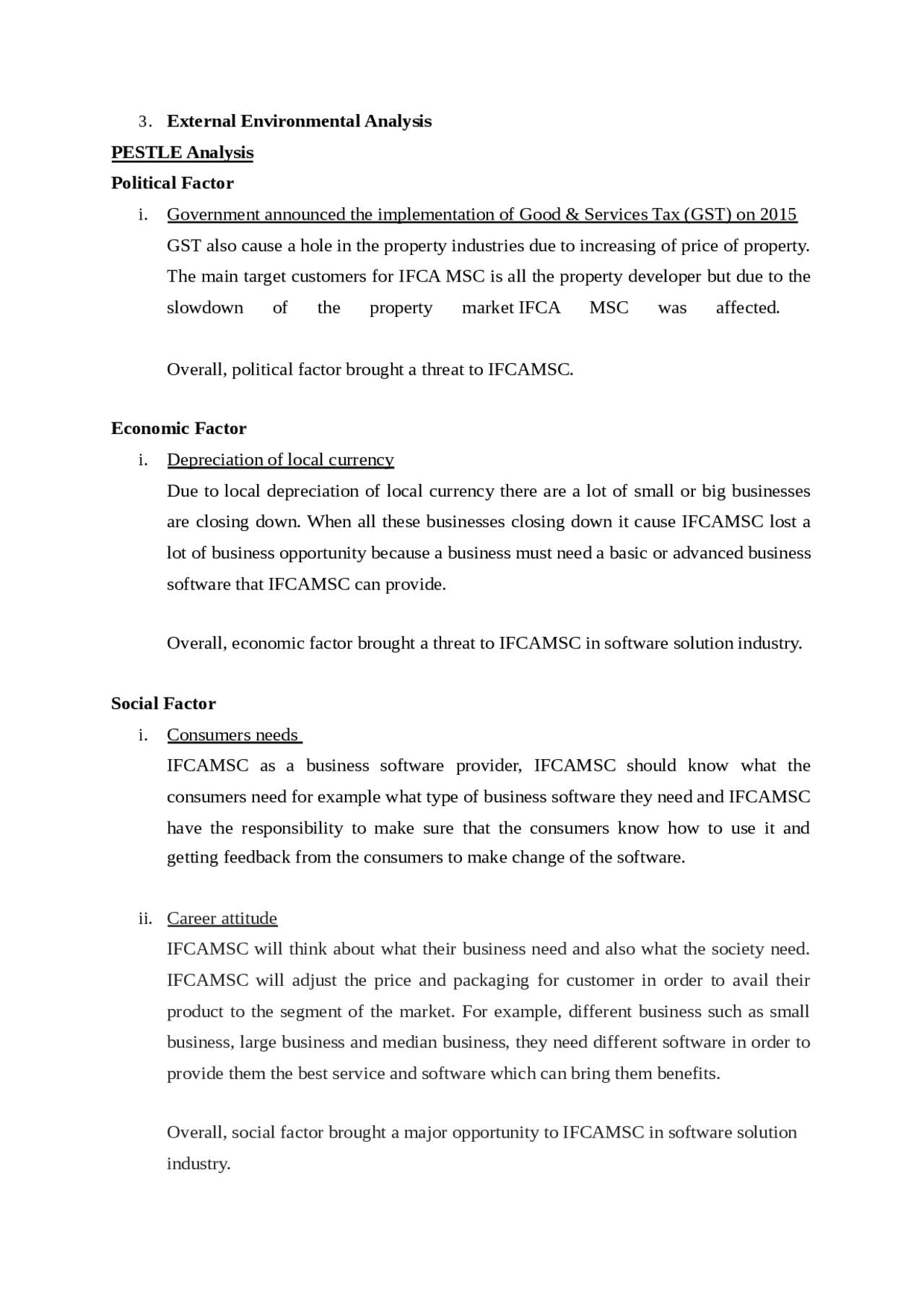 External Environment Docsity