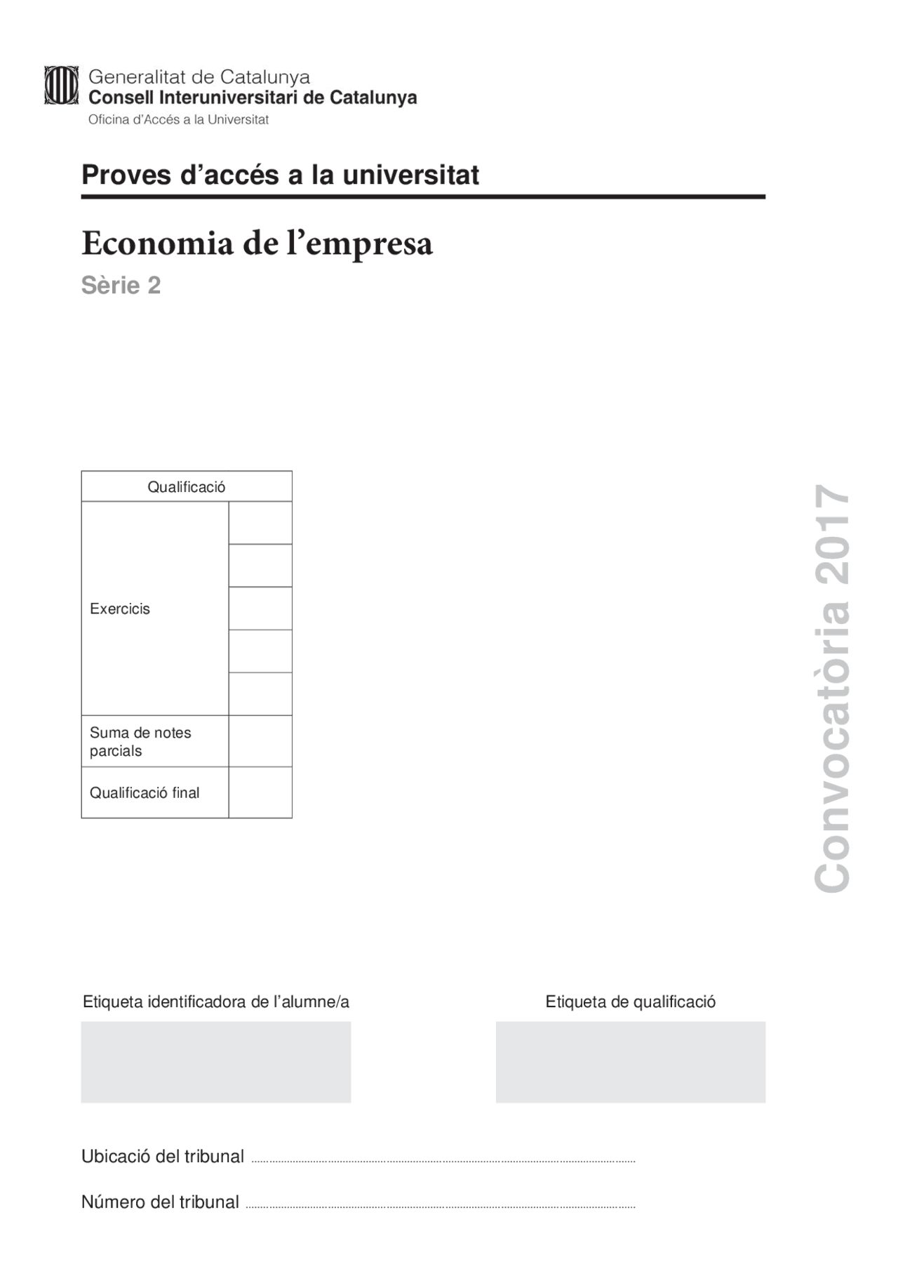 Examen Selectivitat Economia Dempresa Docsity