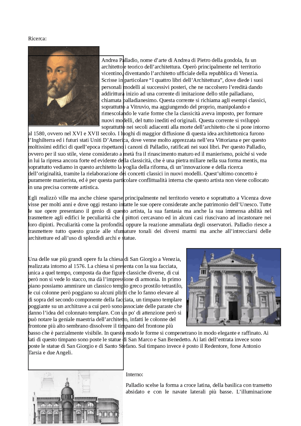 Palladio Vita E Opere Docsity