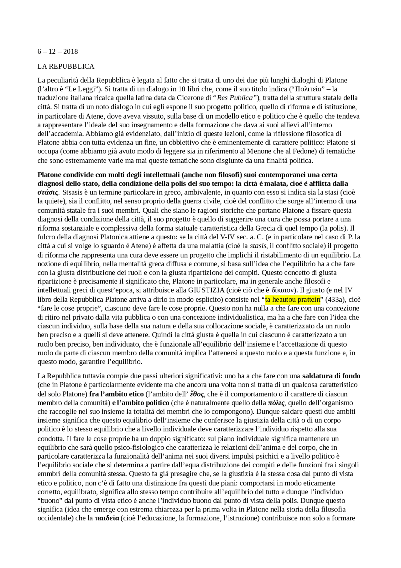 La Repubblica Di Platone Docsity