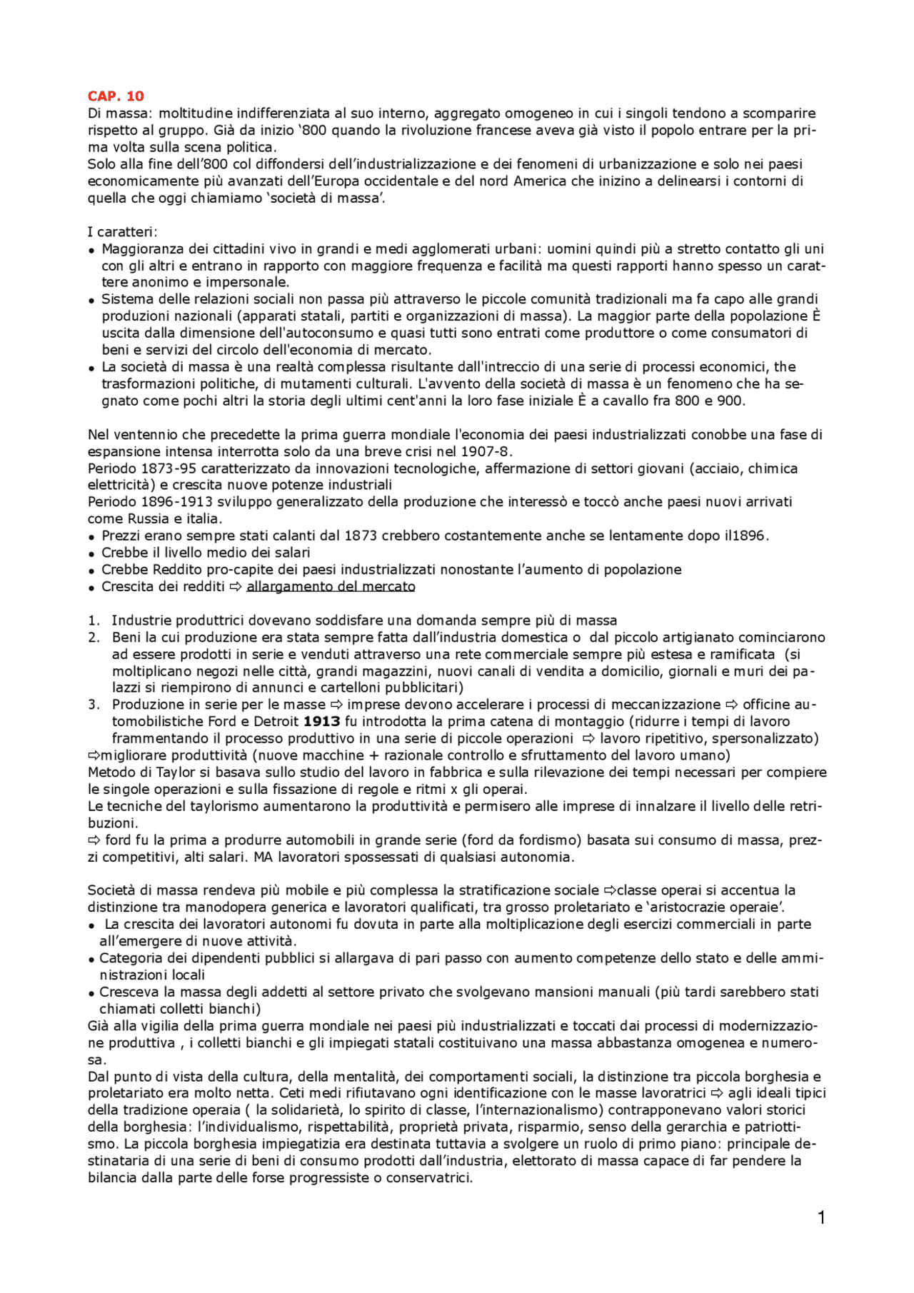 Libro Sabatucci Riassunto Cap Da 10 A 17 Docsity