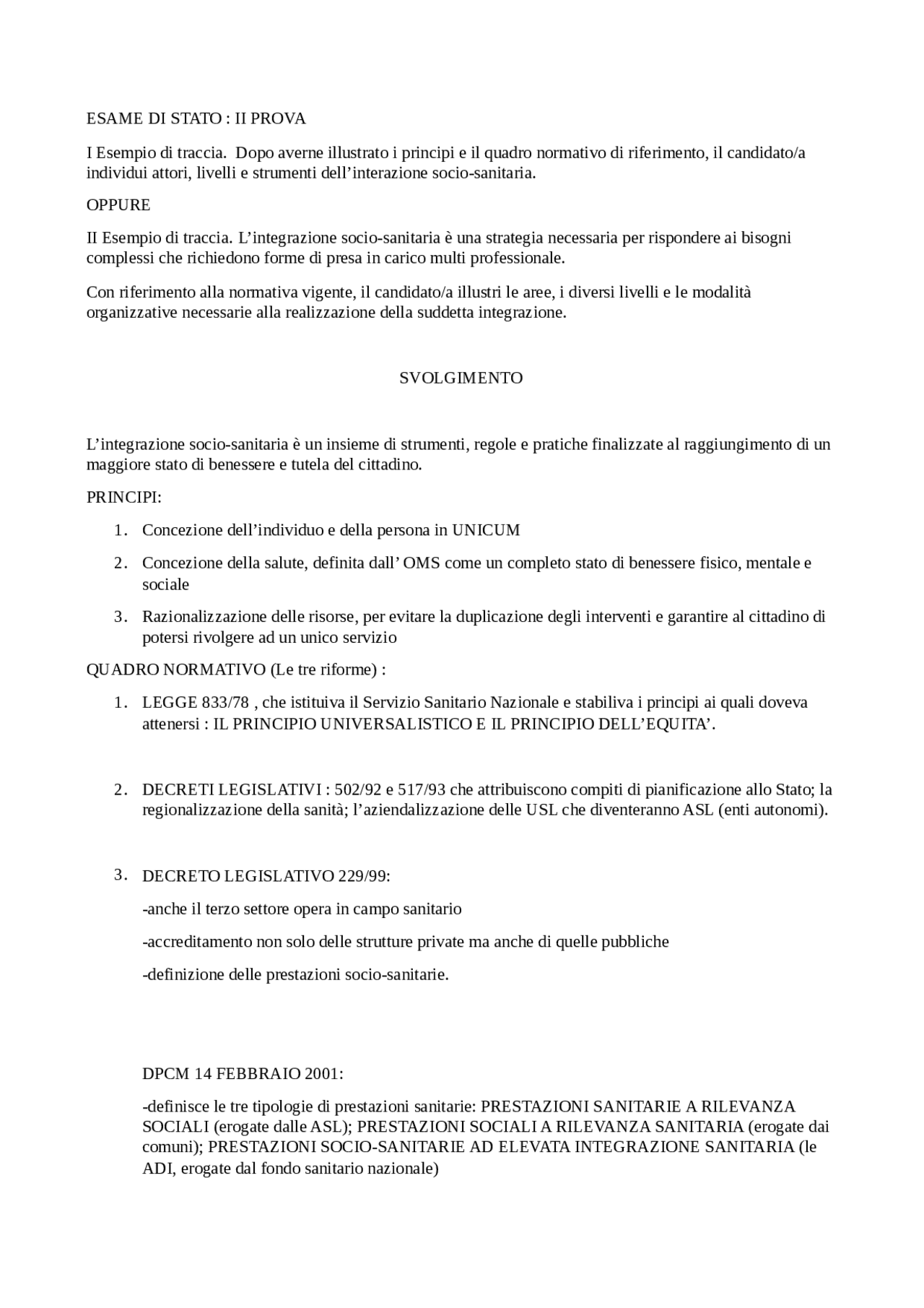 Seconda Prova Esame Di Stato Docsity