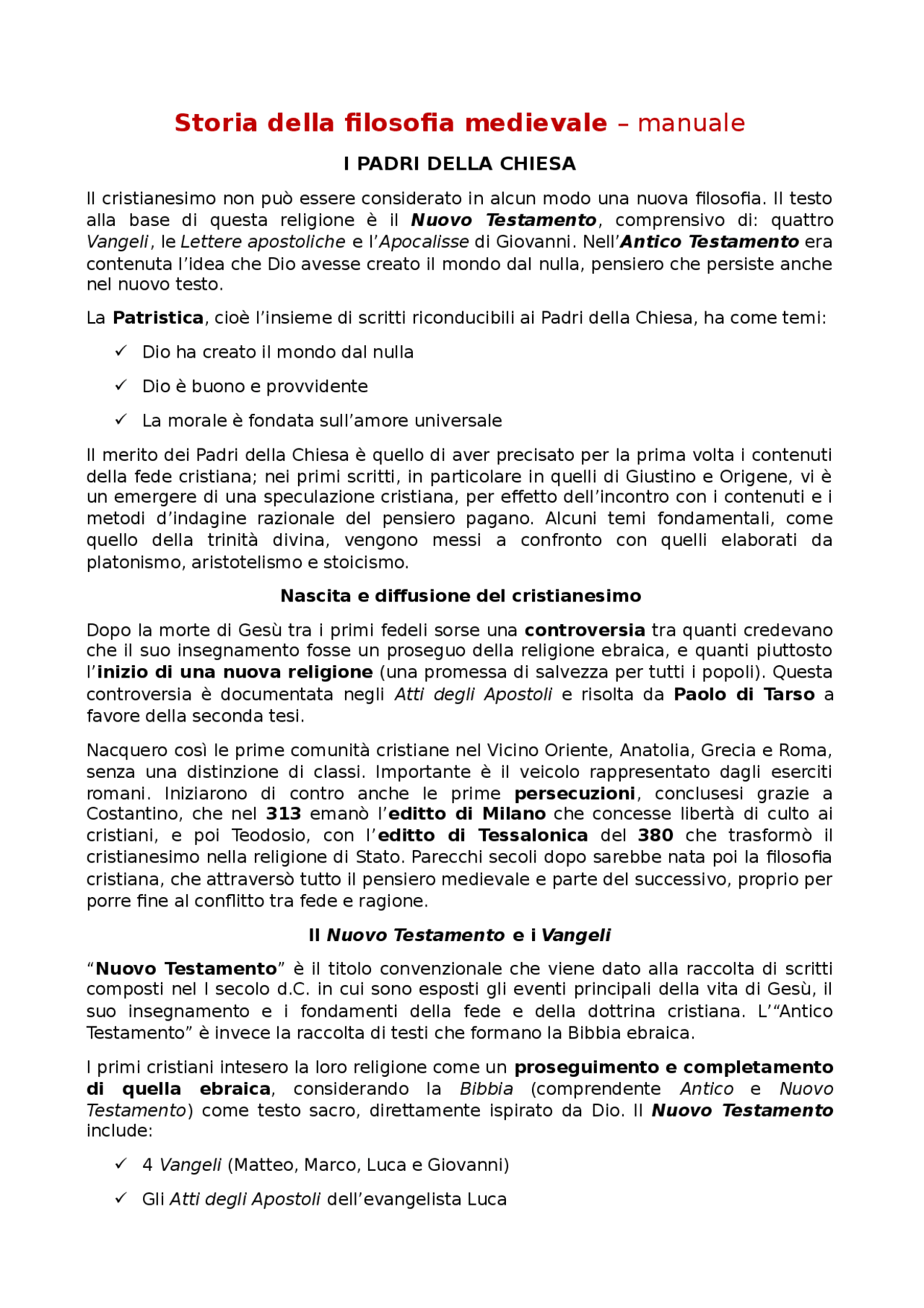 Riassunto Manuale Filosofia Medievale Simonetta Stefano Docsity