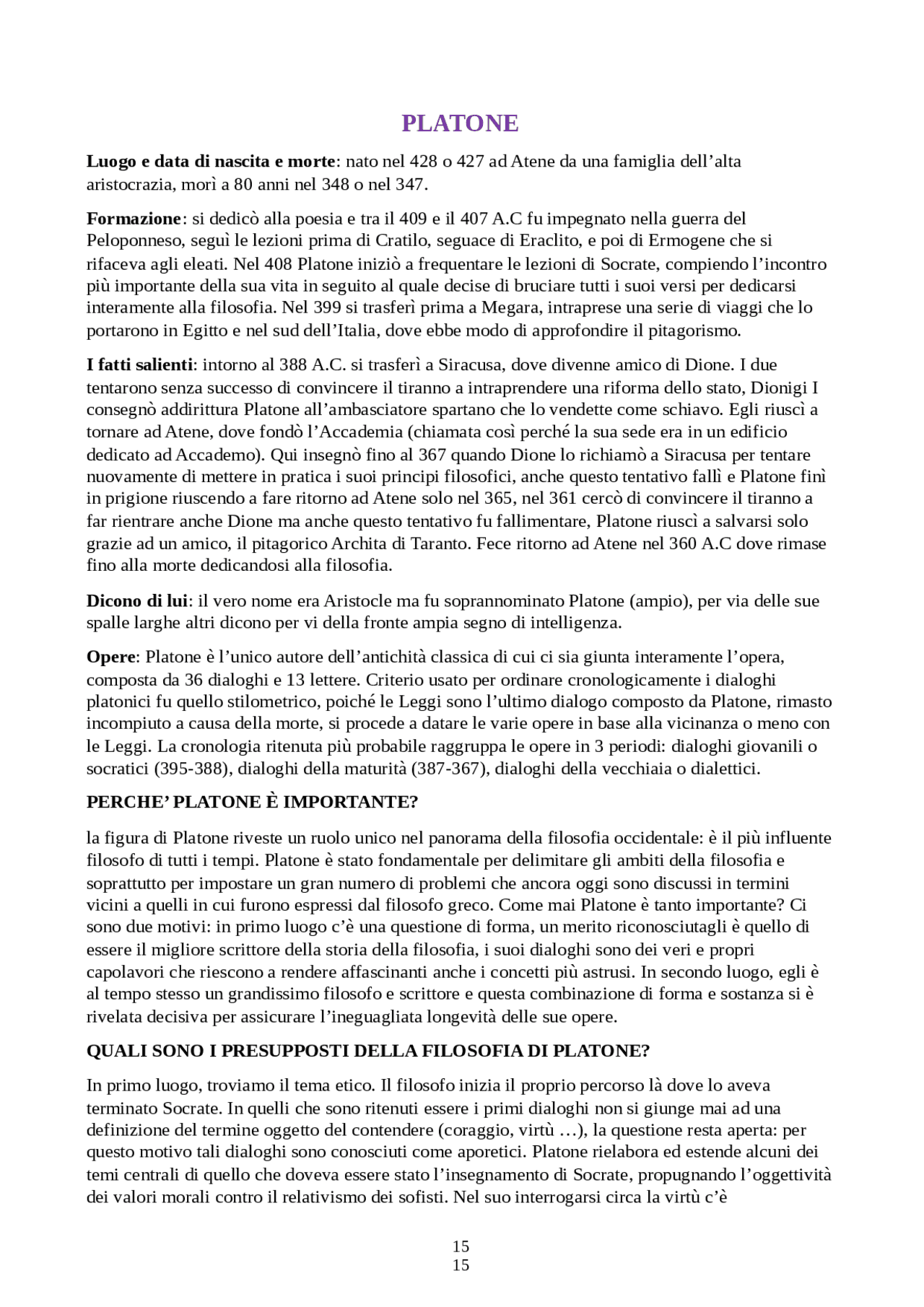 Platone E Aristotele Docsity