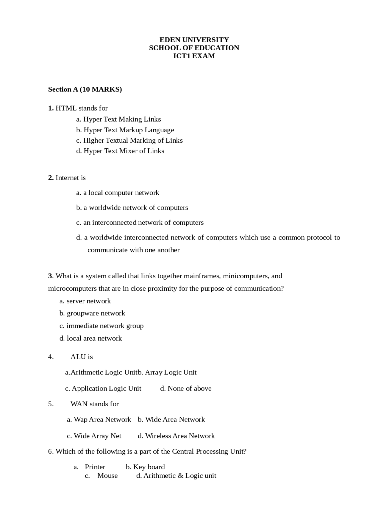 Information And Communications Technology Ict Docsity