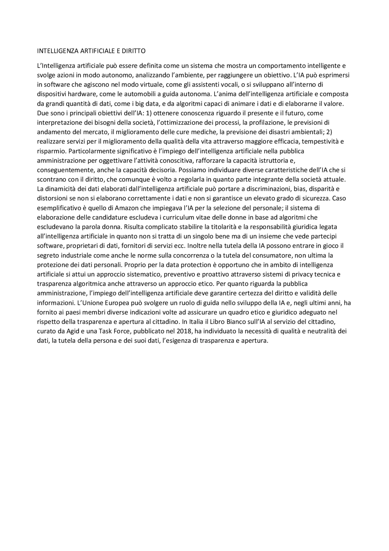 Intelligenza Artificiale E Diritto Docsity