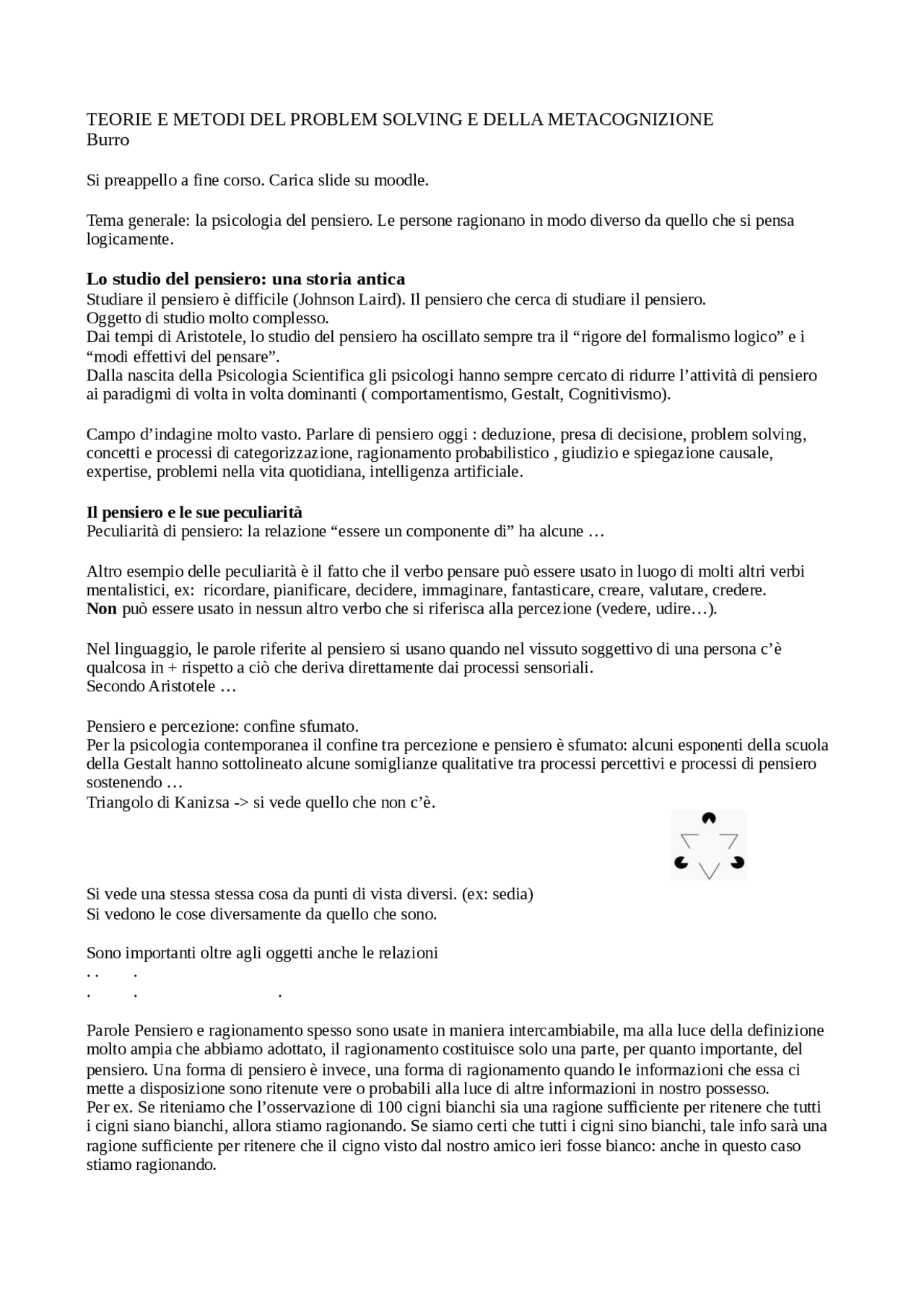 Teorie E Metodi Del Problem Solving E Della Metacognizione Docsity