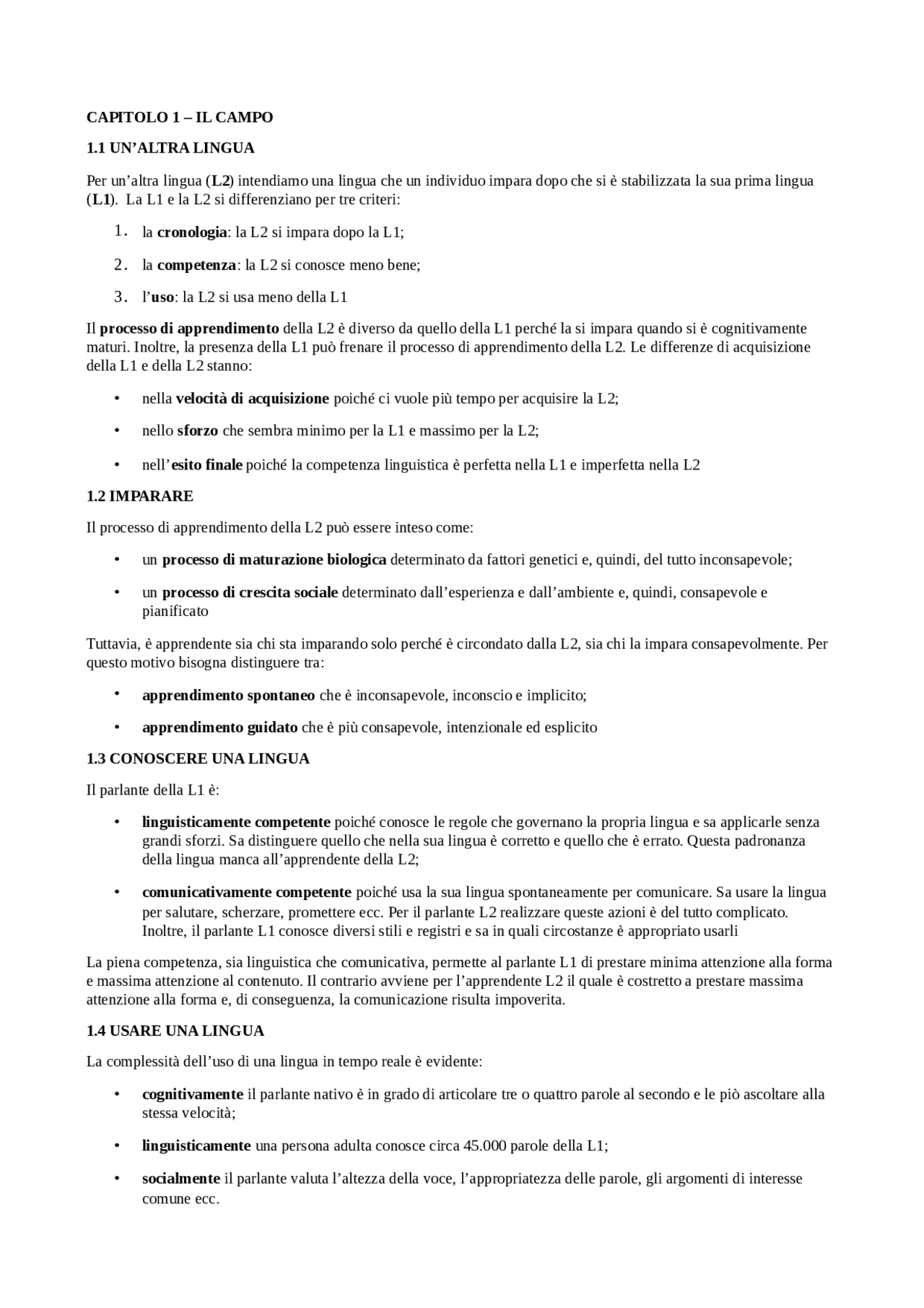 Imparare Unaltra Lingua Docsity