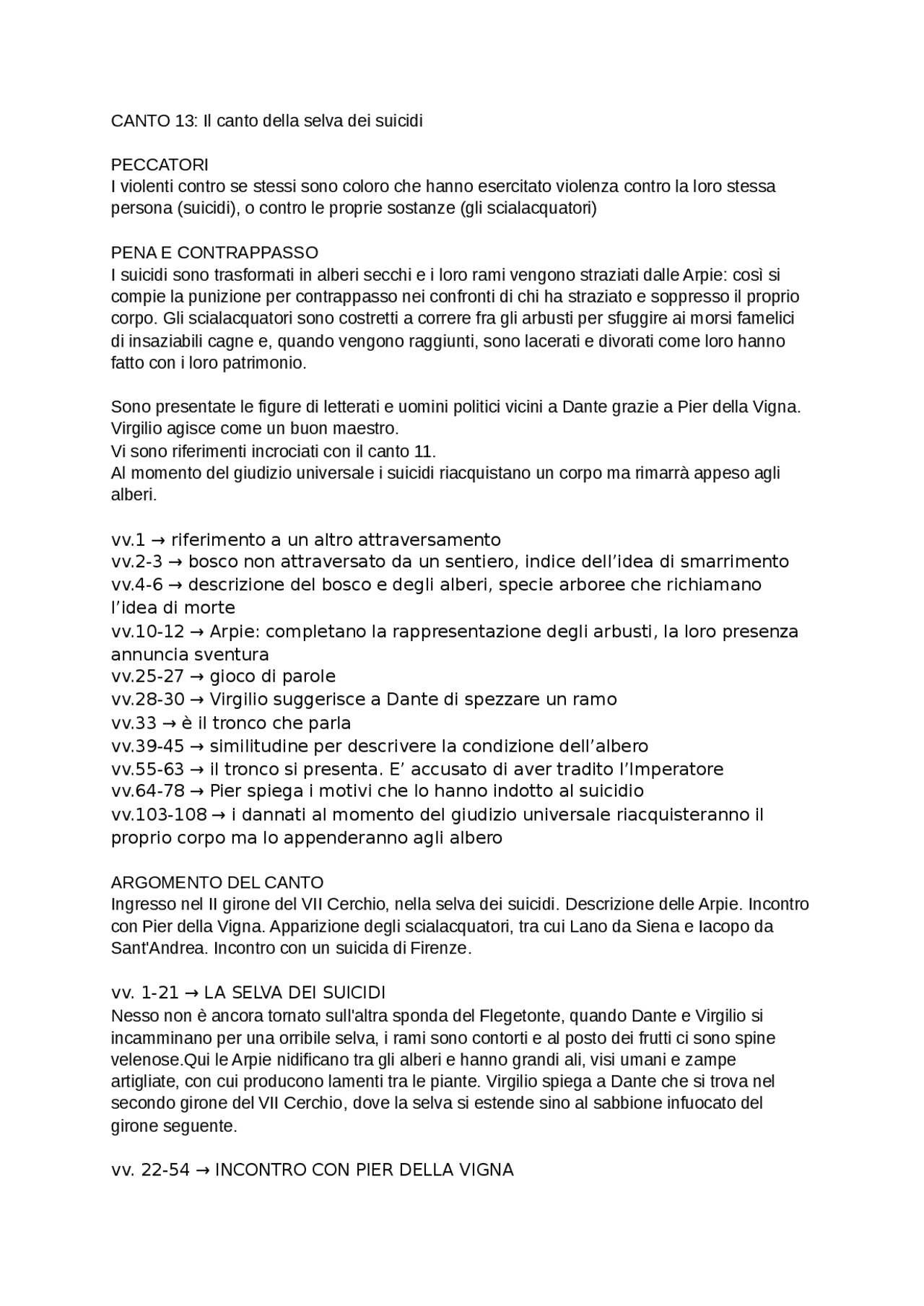 Canto 13, Inferno, Divina Commedia, Dante | Sintesi del corso di ...