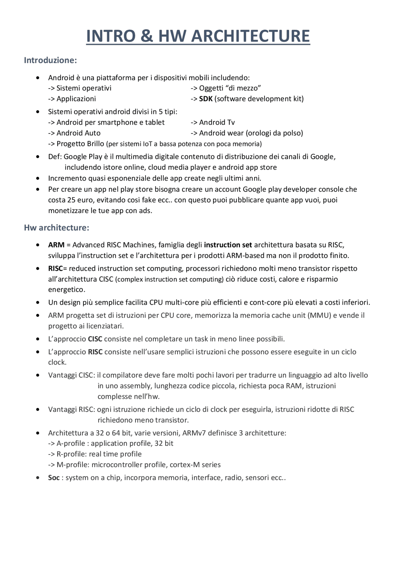 Intro And Hardware Architecture Docsity