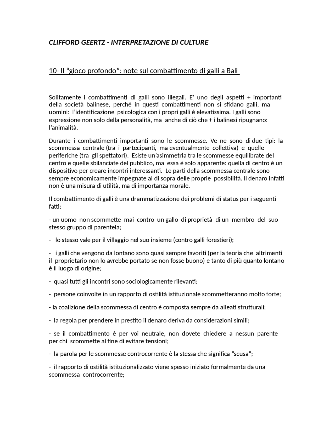 Clifford Geertz Interpretazione Di Culture Docsity