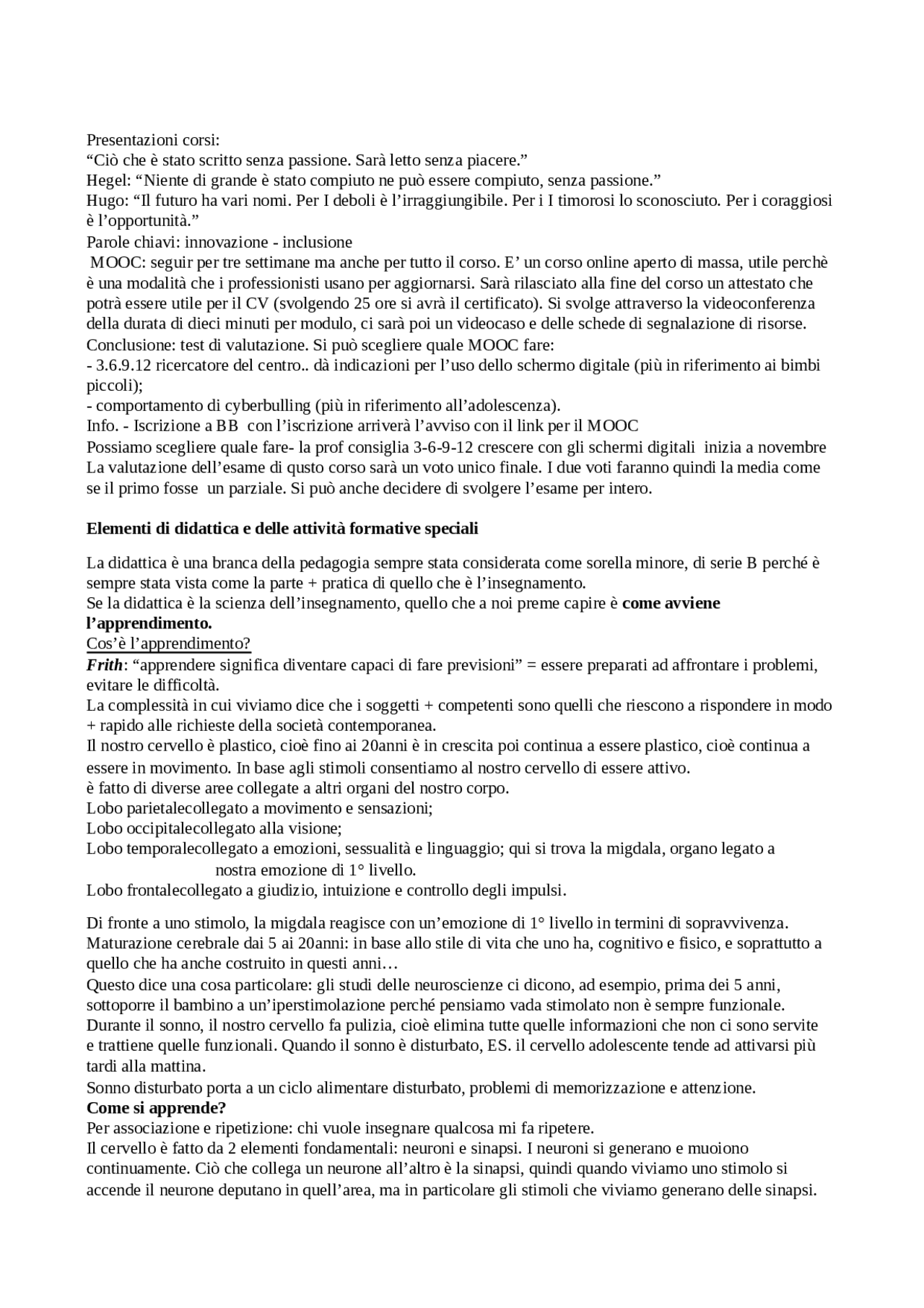 Elementi Di Didattica Docsity