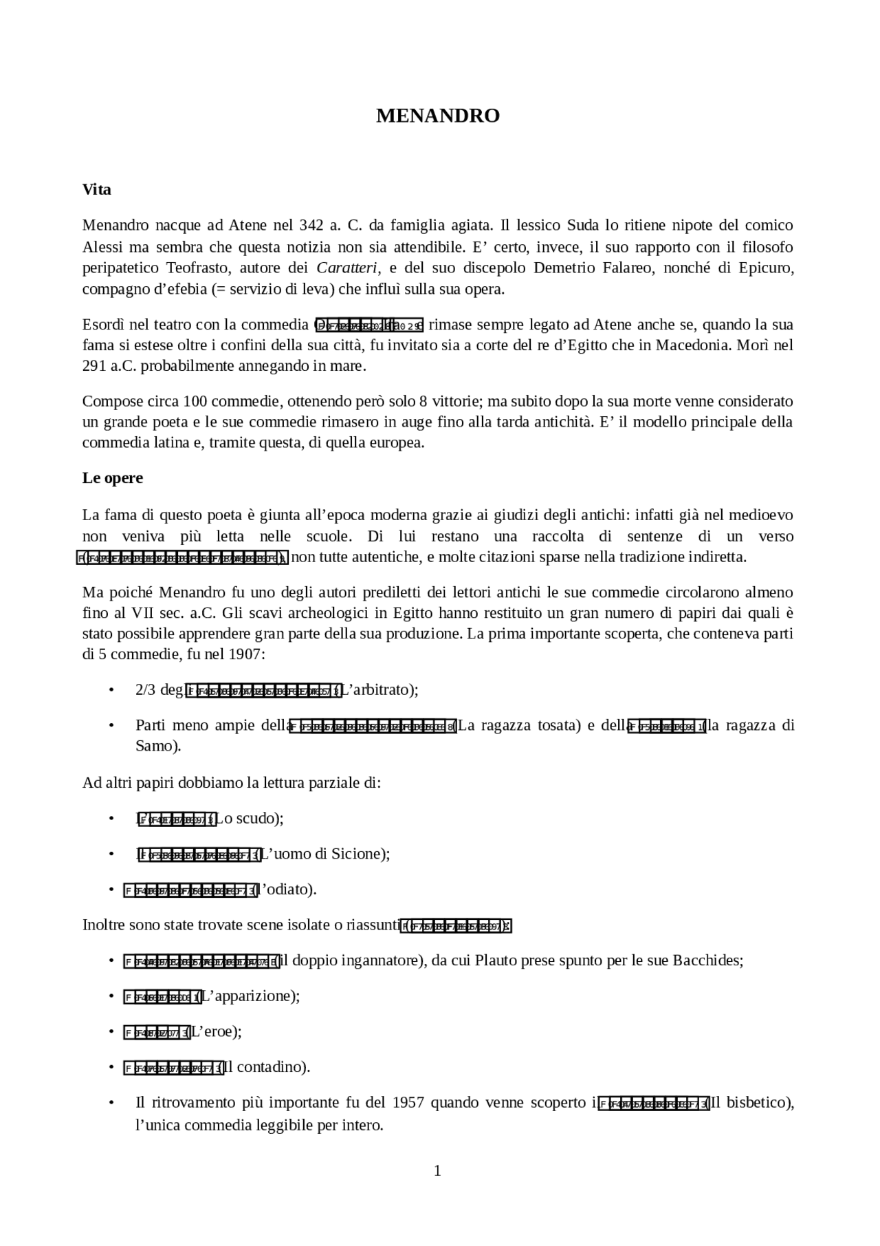 Autori Greci In Sintesi Docsity