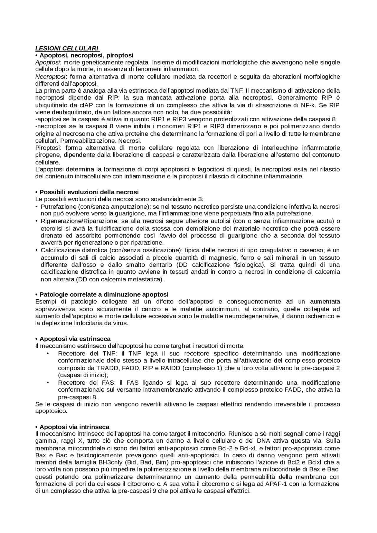 Riassunto Patologia Generale Docsity