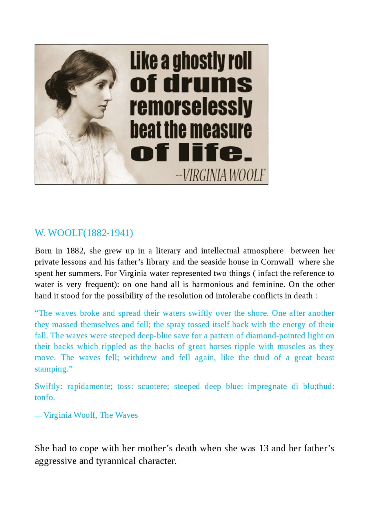 Virginia Woolf Sintesi Docsity
