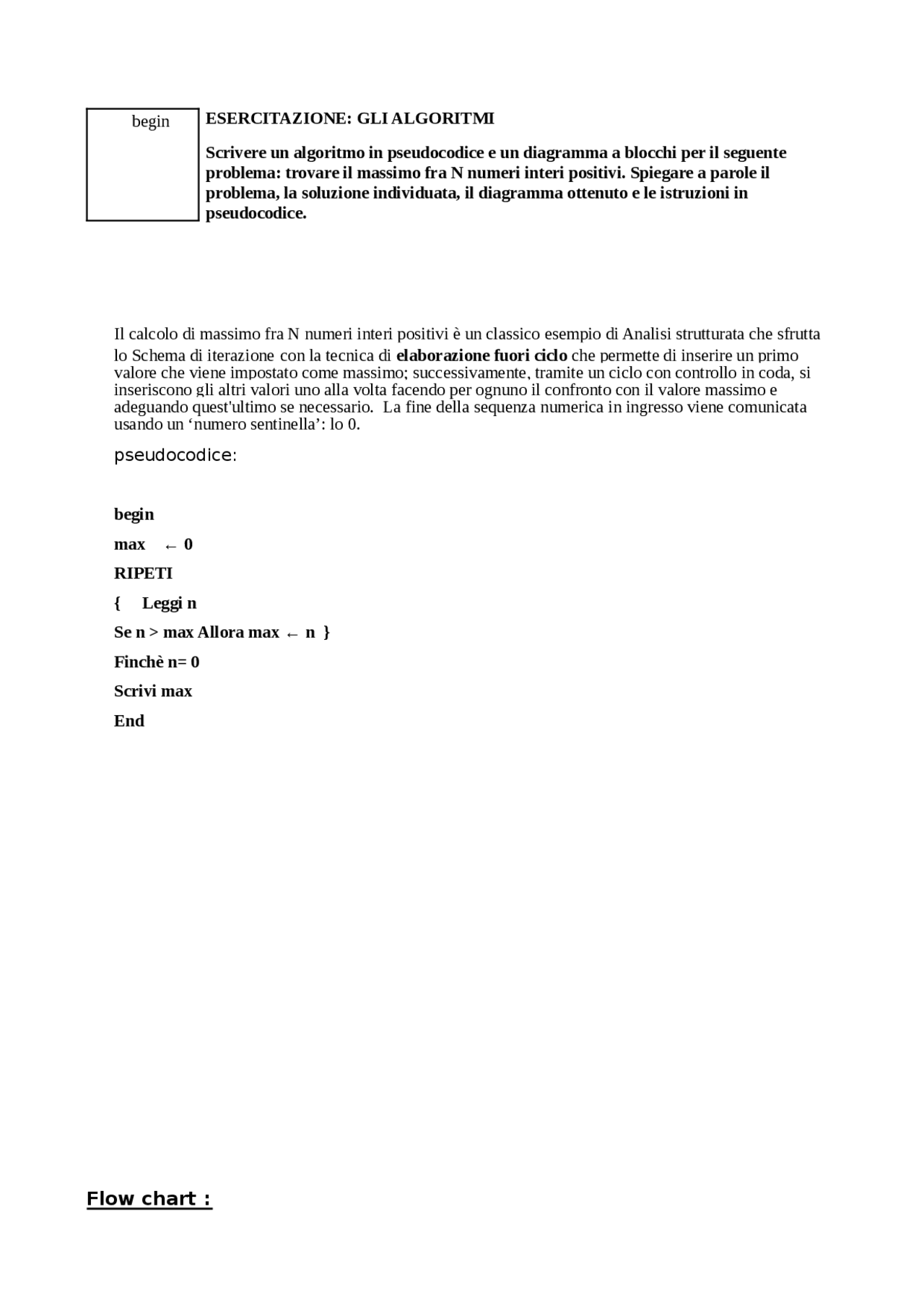 Esercizi Elementi Informatica Docsity