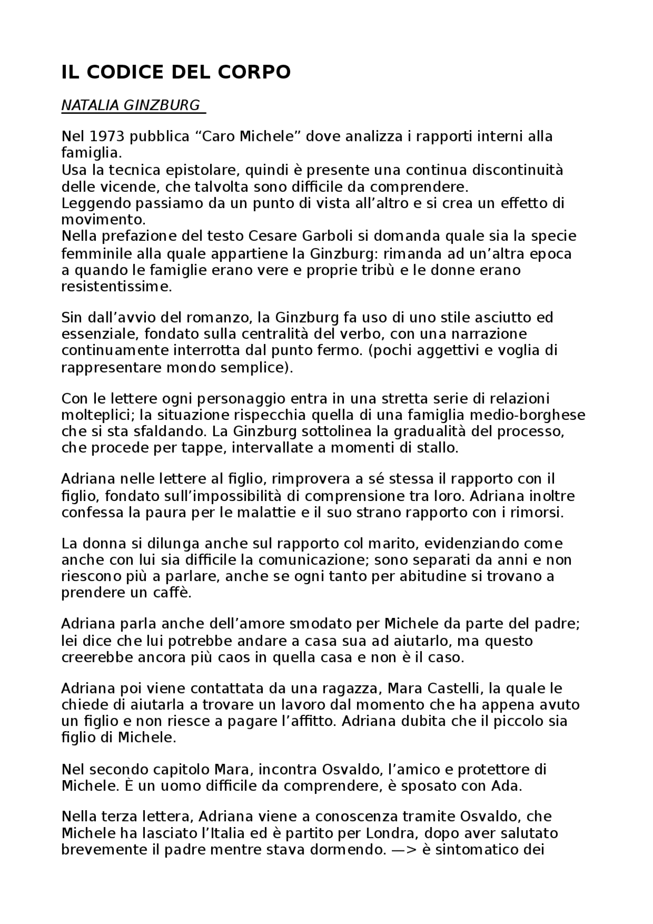 Il Codice Del Corpo Bazzocchi Docsity