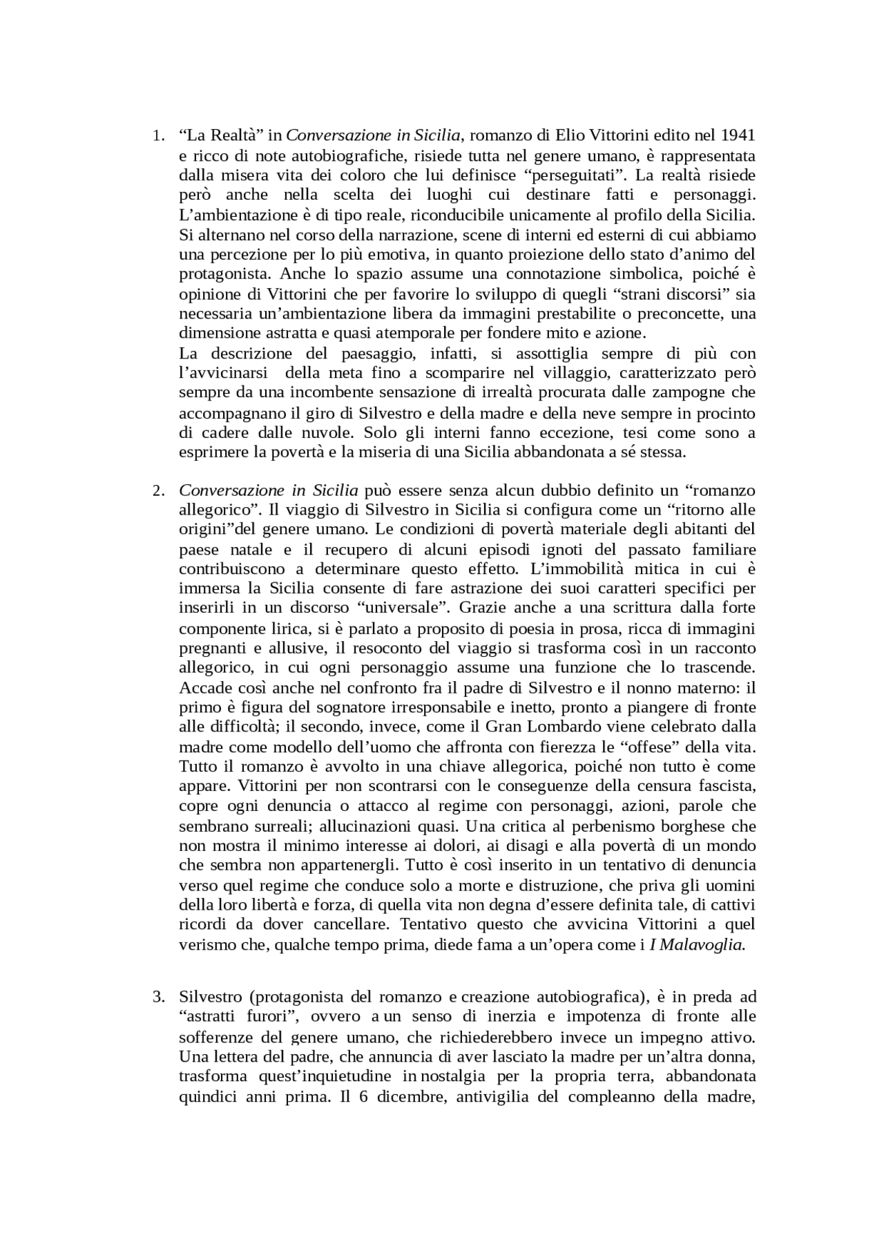 Conversazione In Sicilia Docsity