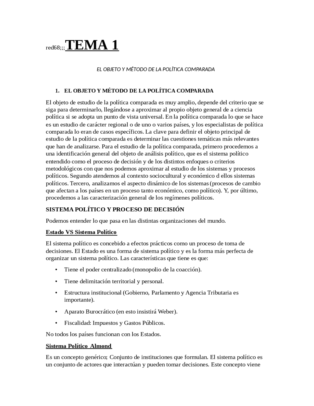 Tema 1 de Política Comparada - Docsity