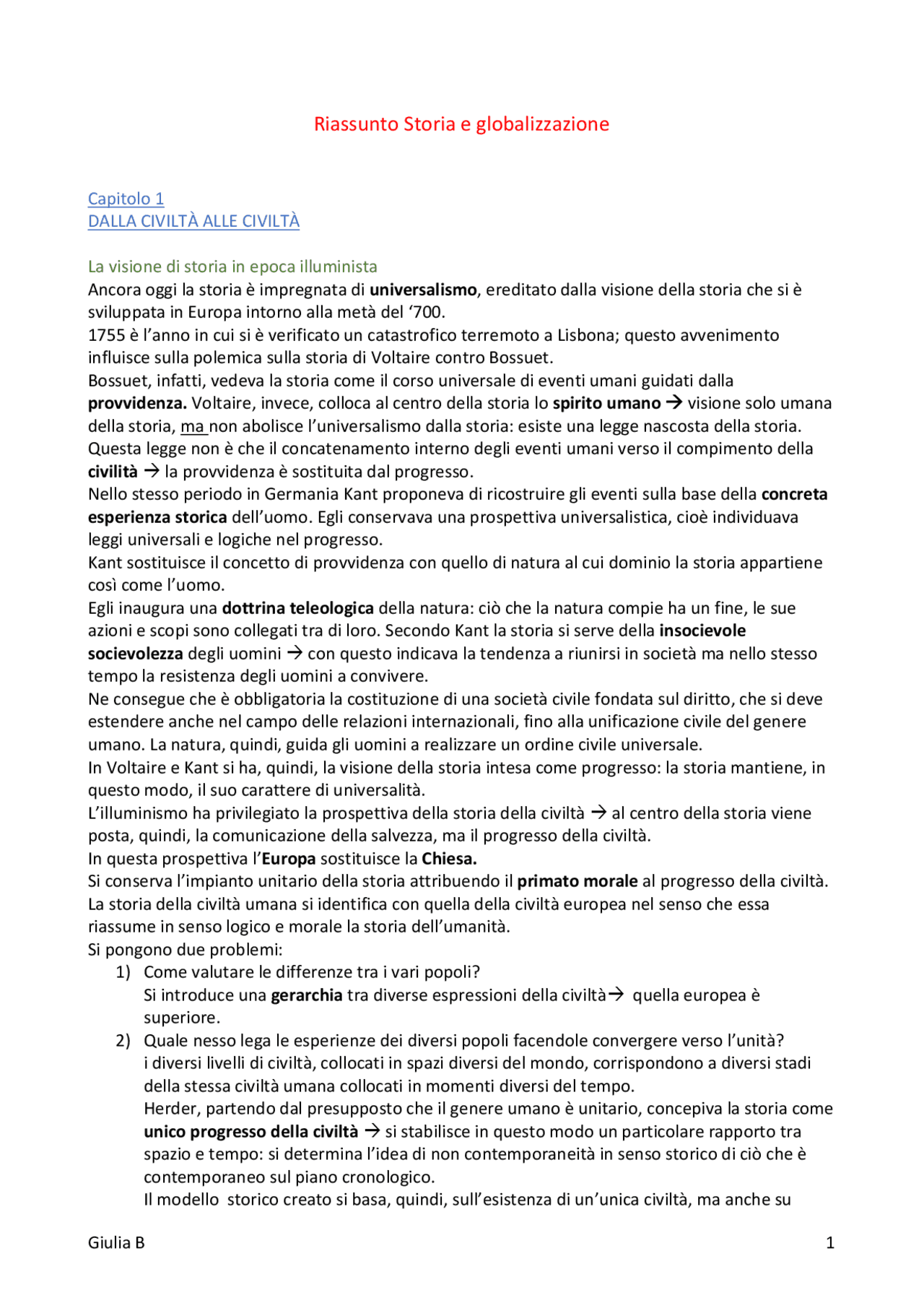 Riassunto Completo Del Libro Storia E Globalizzazione Docsity