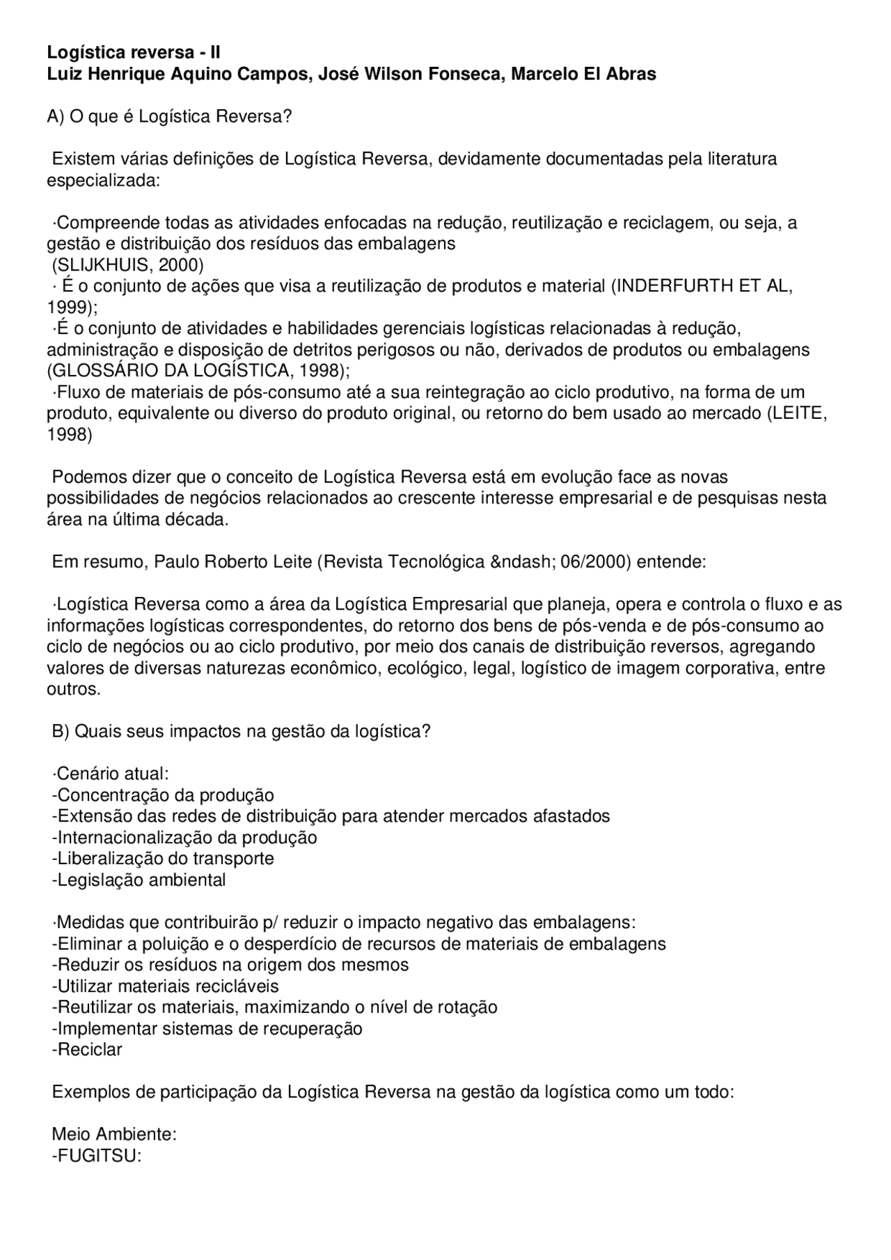 Logistica Reversa Artigo Docsity