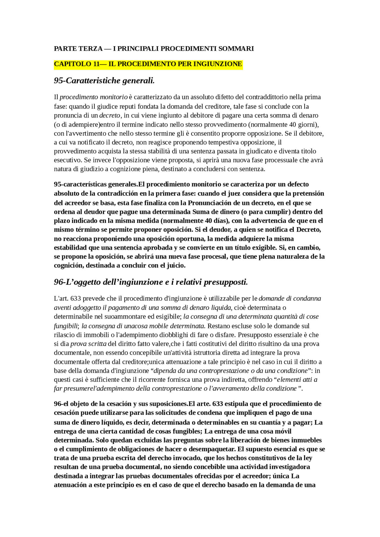 Diritto Processuale Civile Docsity