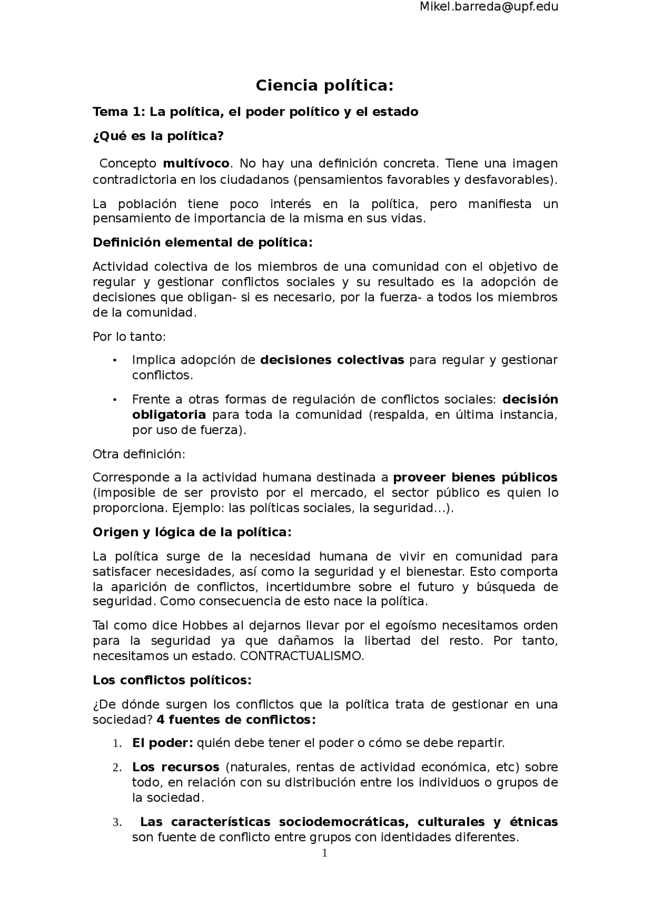Ciencia Política Resumen Upf Docsity