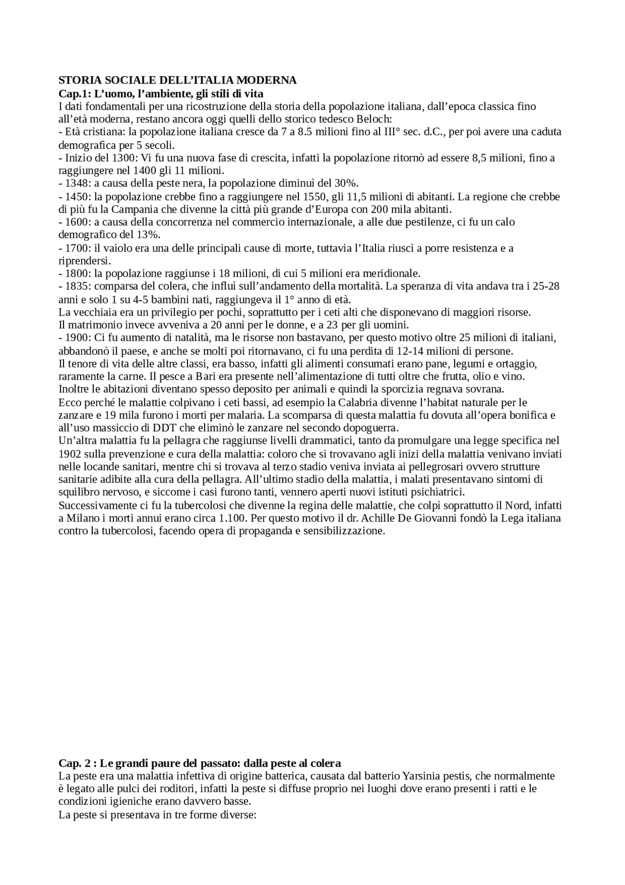 Storia dell'italia moderna - Docsity