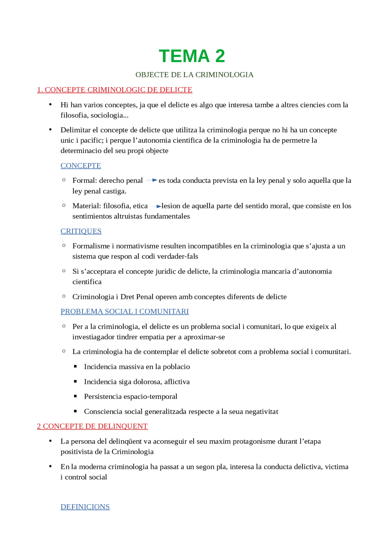 Apuntes Criminologia I Docsity